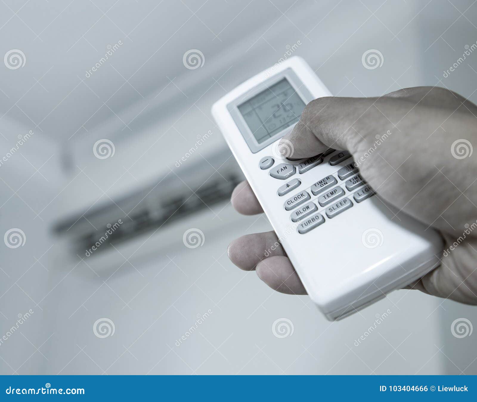 Hand Press the Button on the Remote Stock Photo - Image of person ...