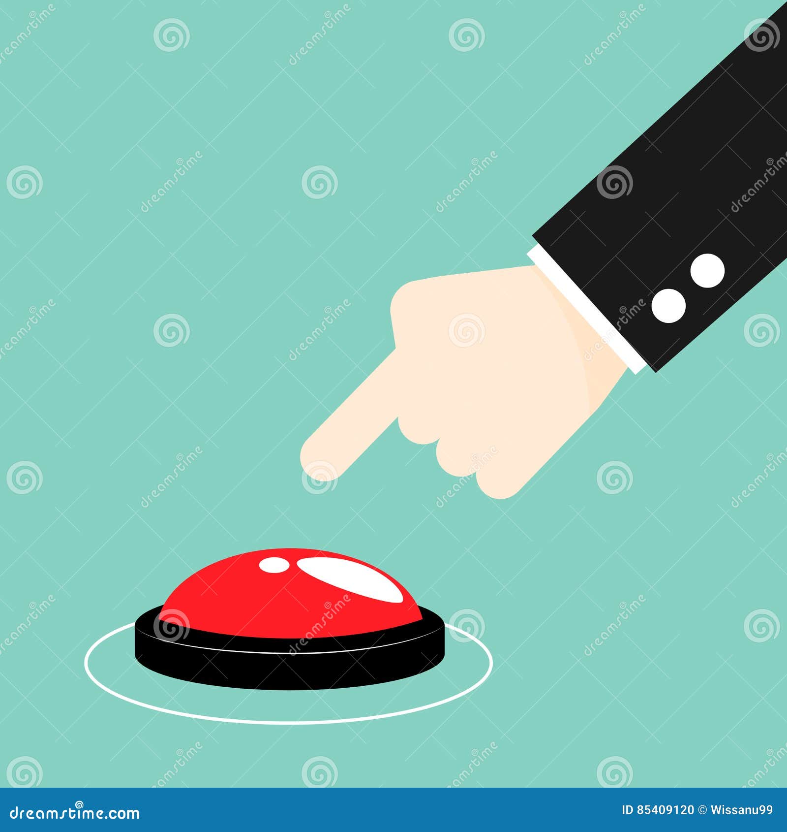 Hand Press the Button, Start Concept Stock Vector - Illustration of ...