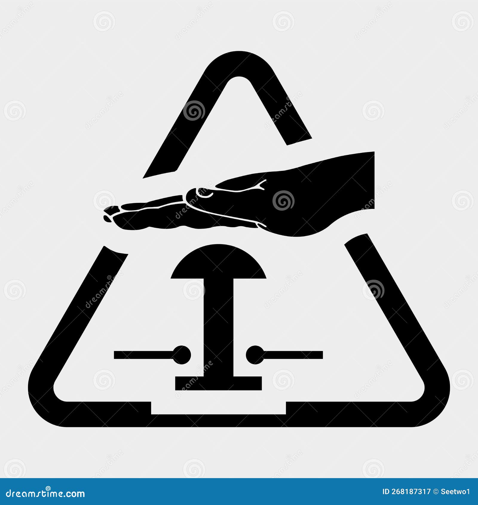 Hand Press the Emergency Button Icon Symbol Sign Isolate on White ...