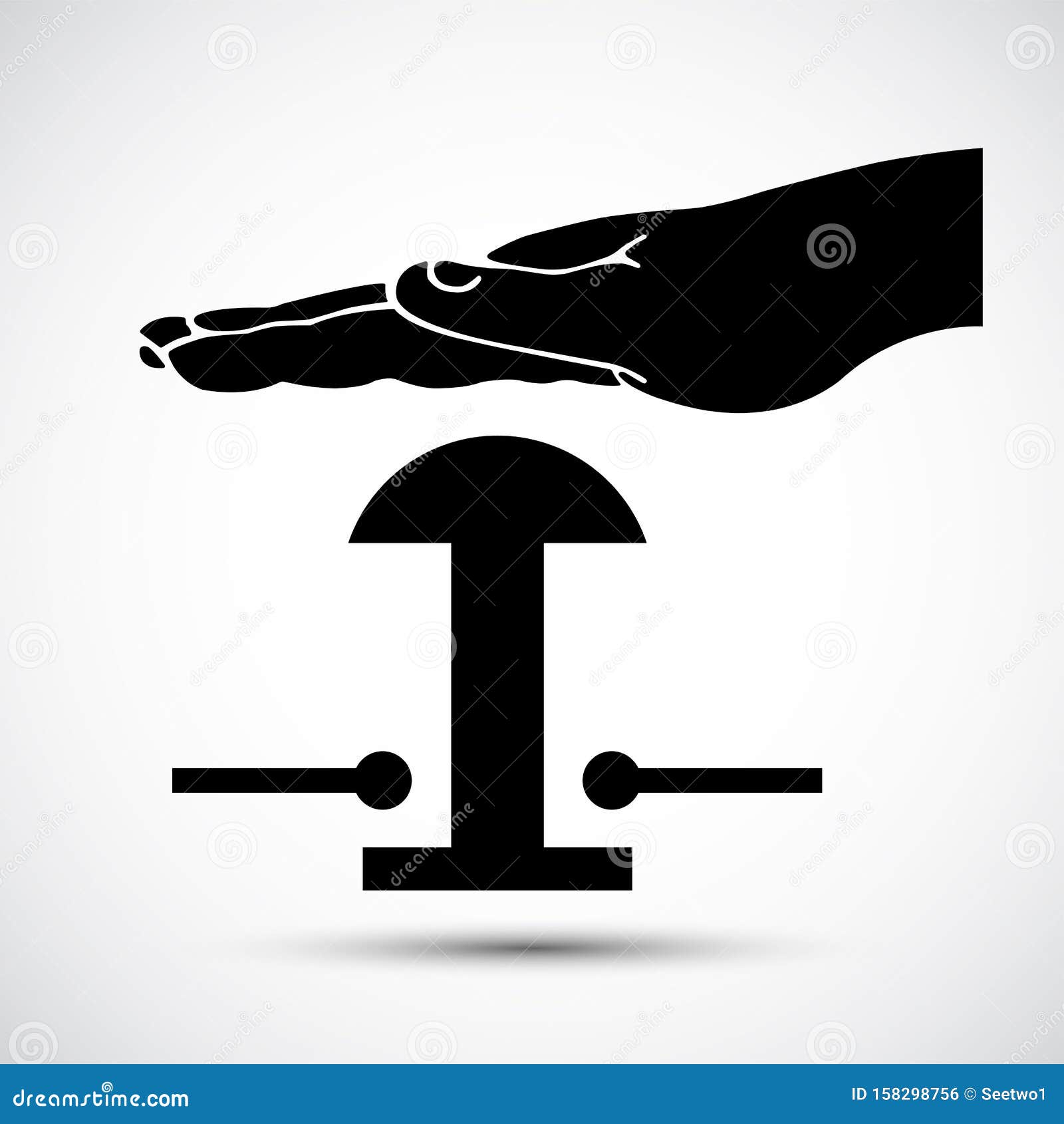 Hand Press the Emergency Button Icon Symbol Sign Isolate on White ...