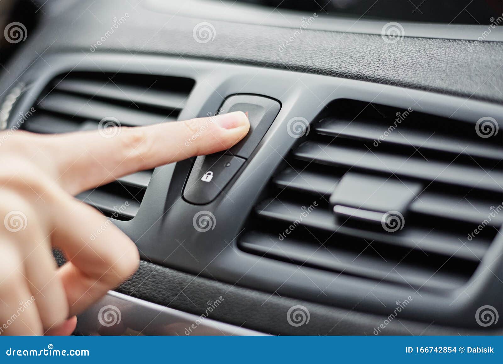 Hand Press the Emergency Stop Button in the Car Stock Photo - Image of ...