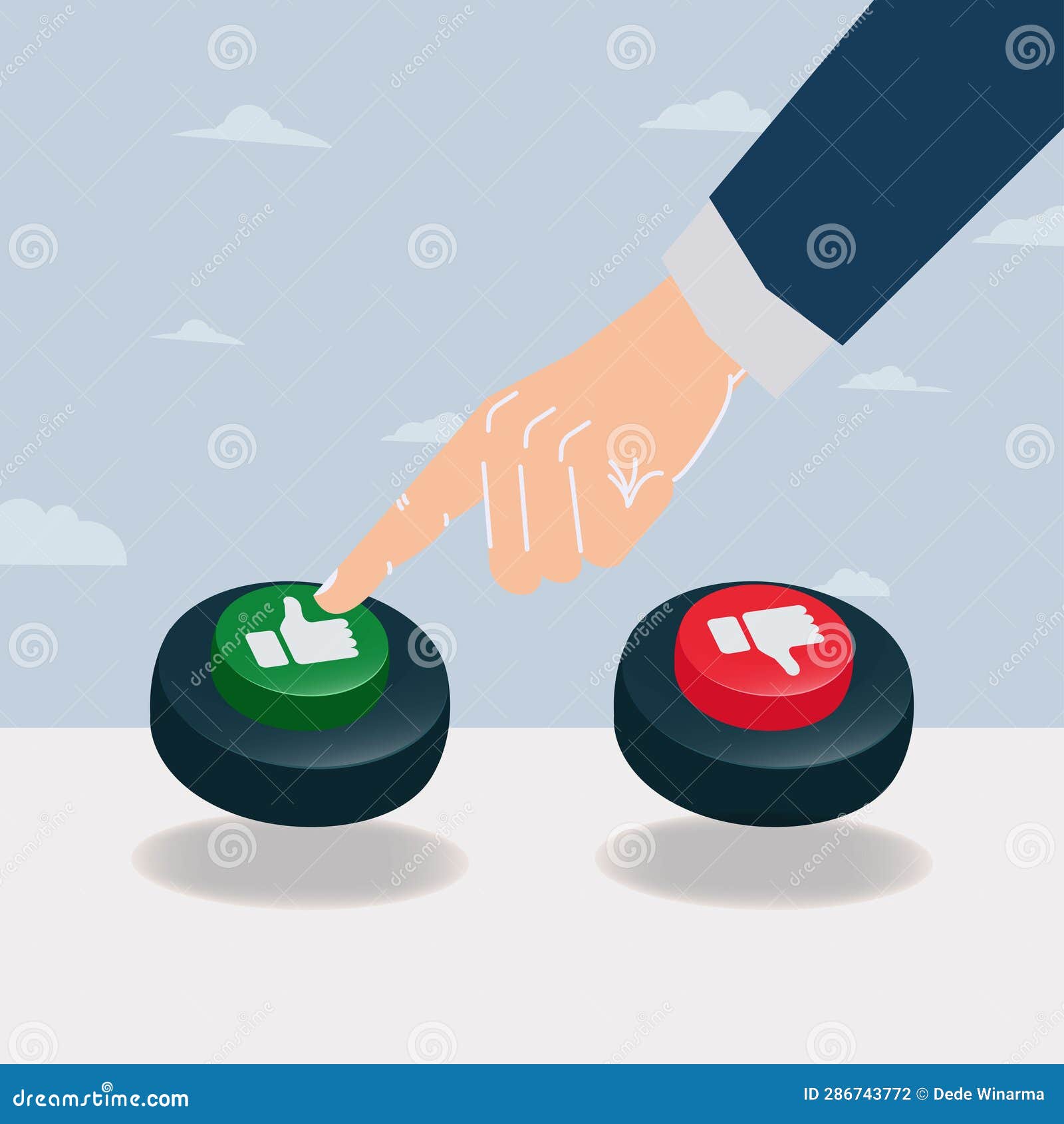 Hand Press the Green Like Button Design Vector Illustration Stock ...