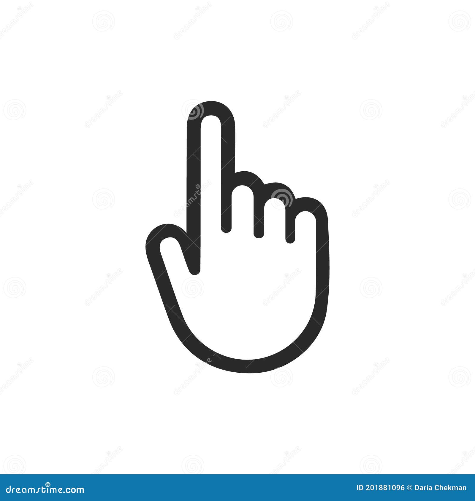 Hand Press Icon, Vector Illustration Isolated on White Background Stock ...