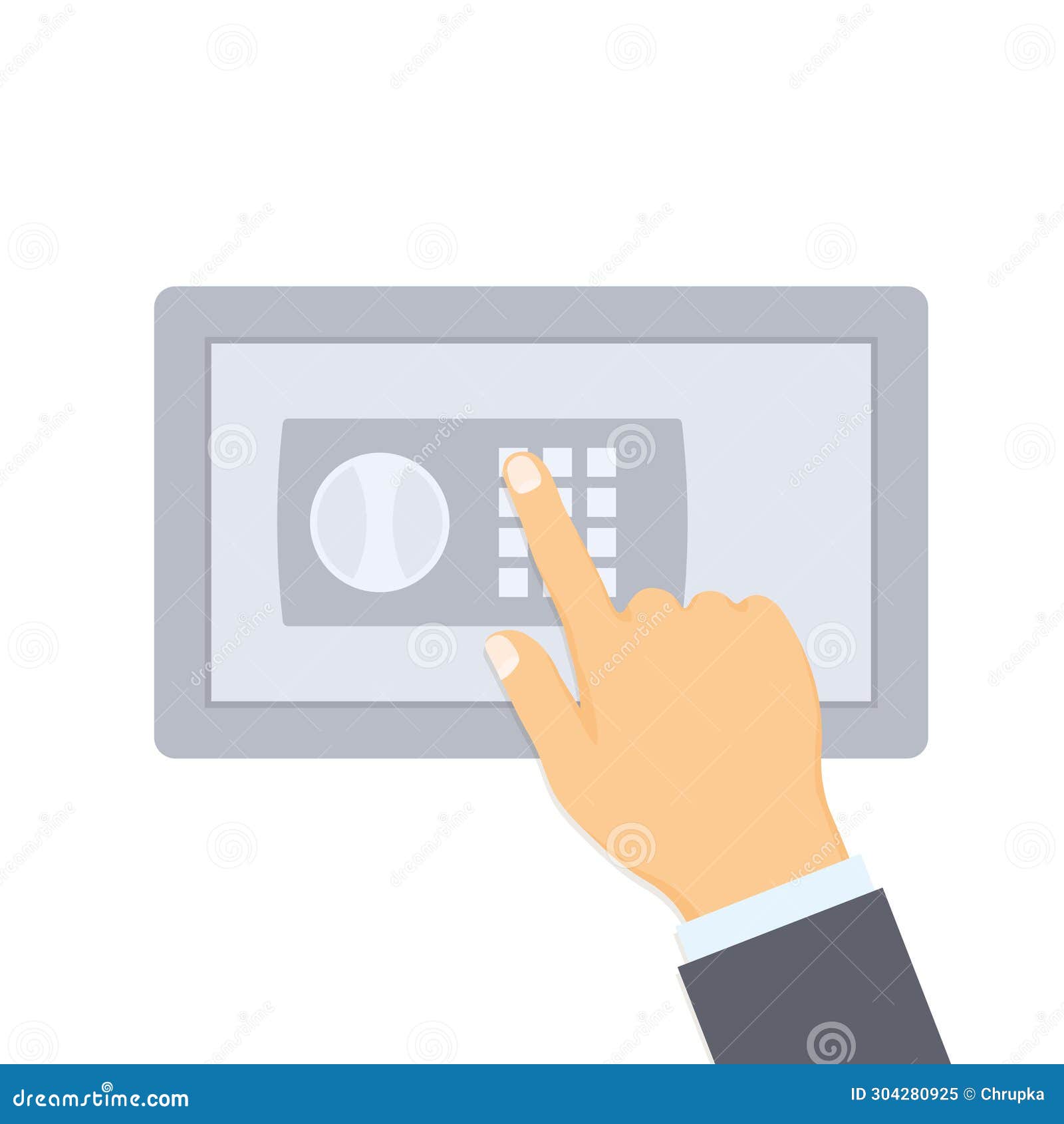 Hand Press Number Password on the Safe Stock Illustration ...