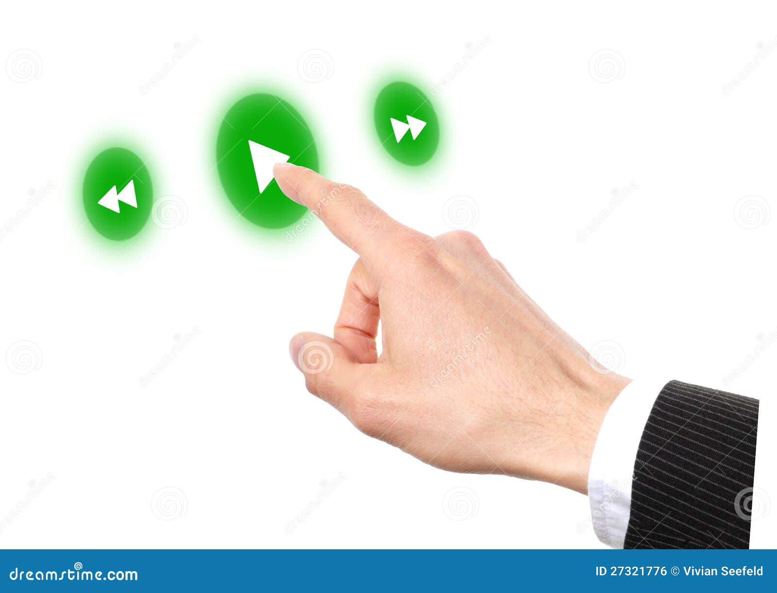 Hand press play button stock photo. Image of click, push - 27321776