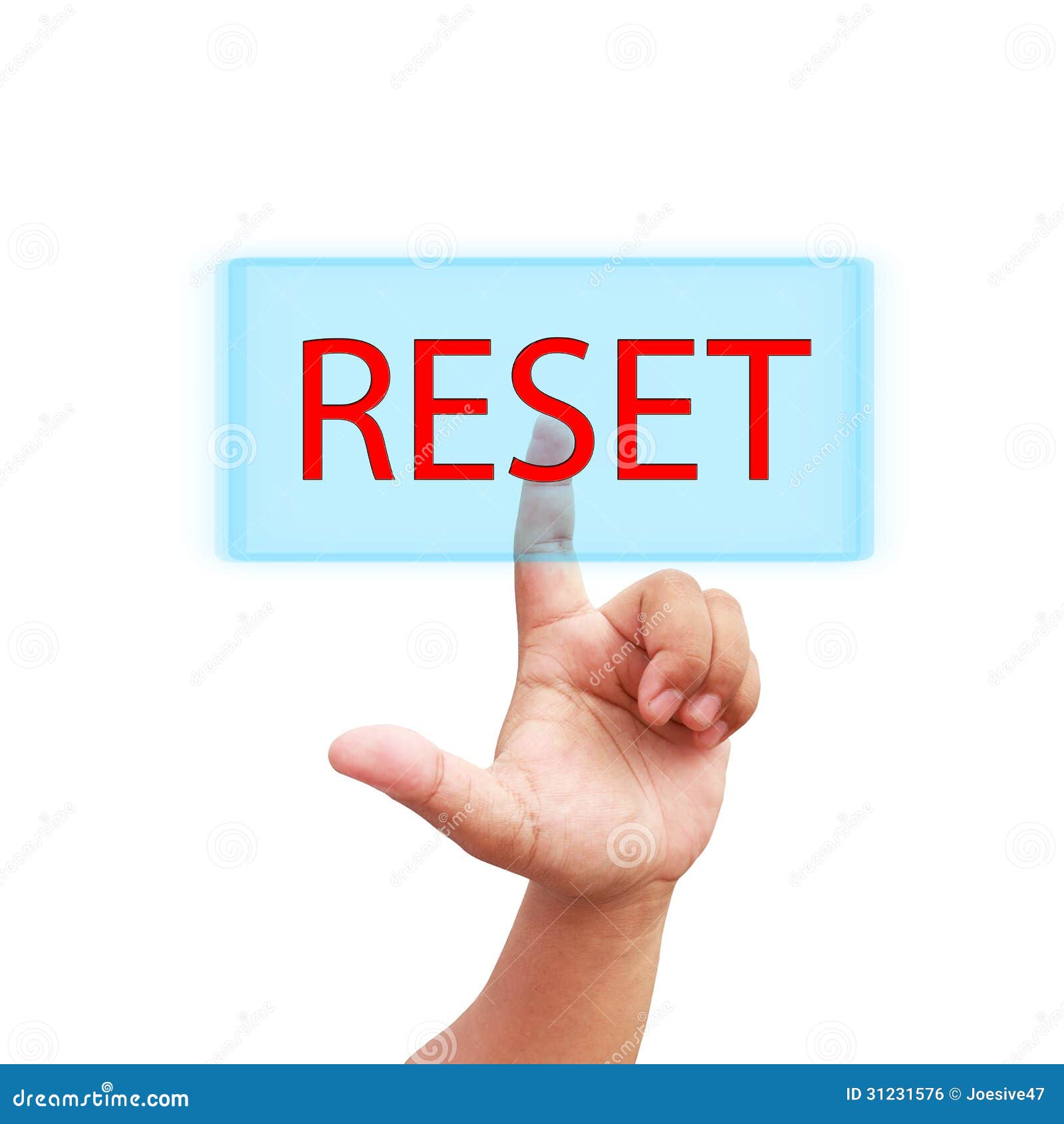 Hand press on reset icon stock photo. Image of hand, login - 31231576