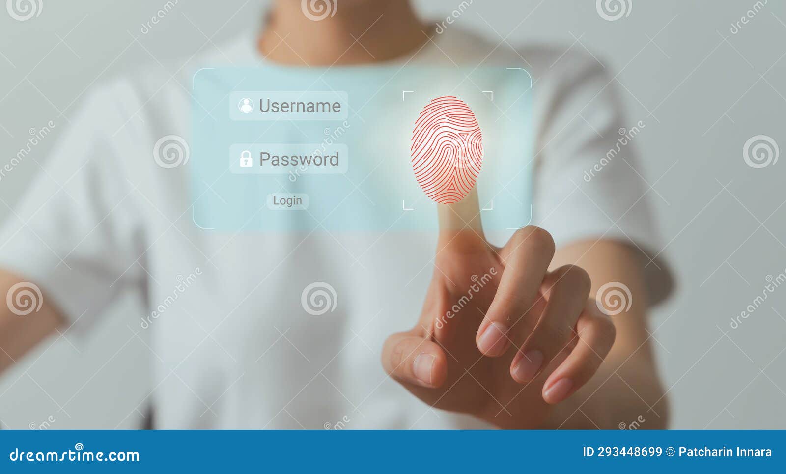 Hand Press Scan Fingerprints To Confirm Your Login, Private Data and ...