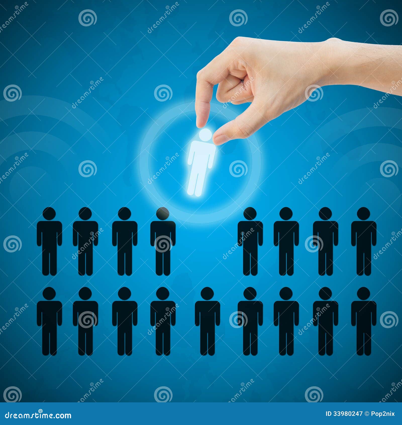 Hand Press Select Person Career Stock Image - Image of leader, boss ...