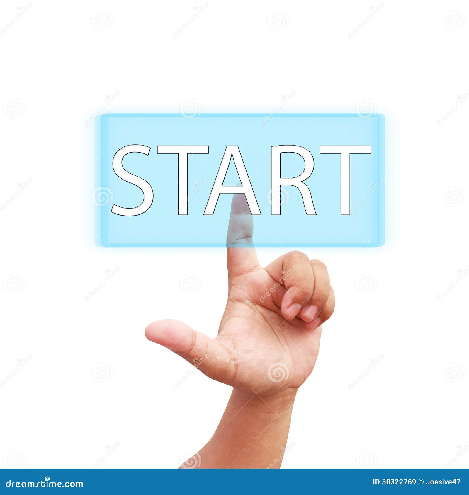 Hand press on start icon stock image. Image of click - 30322769