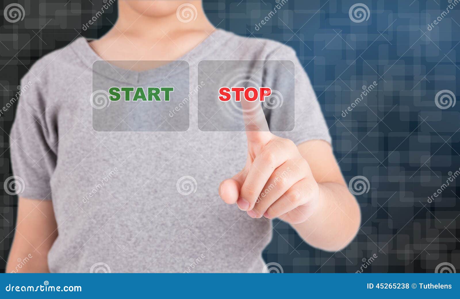 Hand press stop button stock photo. Image of concept - 45265238