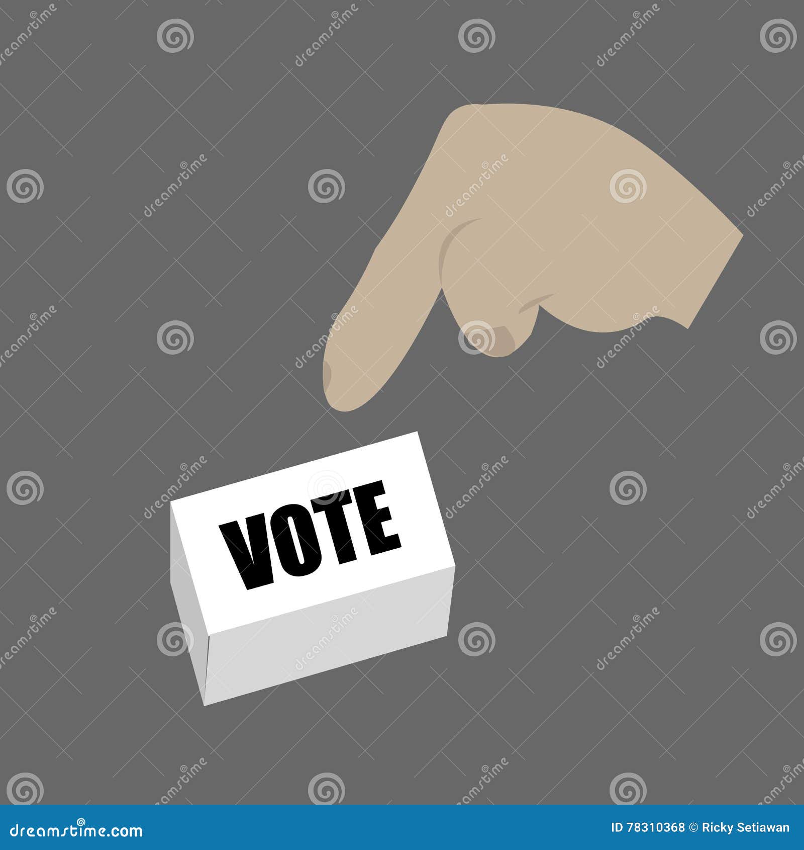 Hand Press Vote Button stock illustration. Illustration of design ...