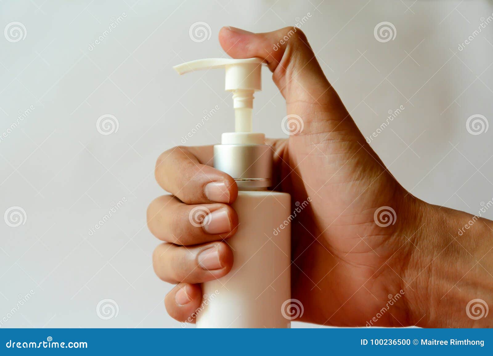 Hand Pressed Bottle, Plastic Bottle of Skin Care Stock Photo - Image of ...