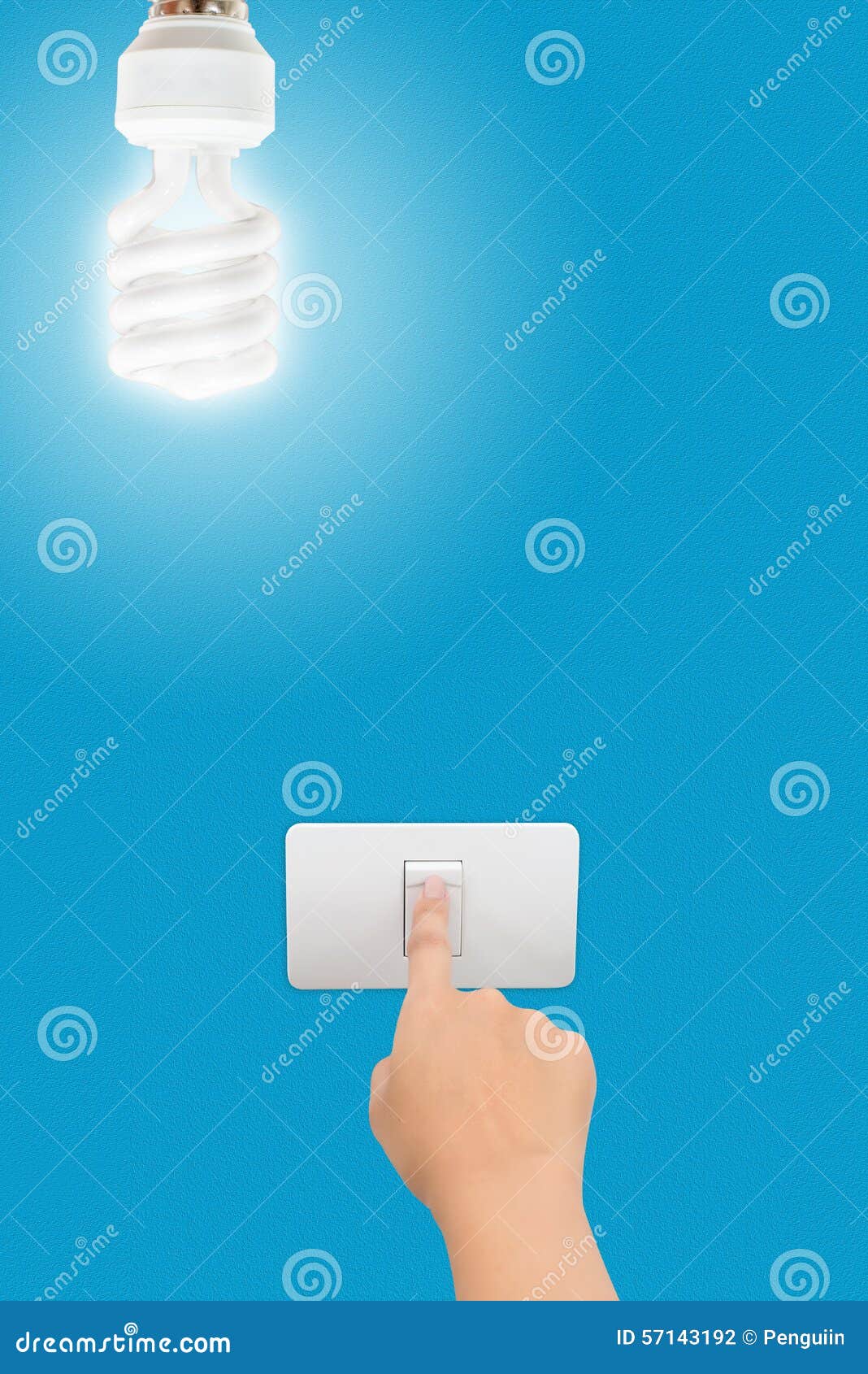 Hand Pressed To Switch To Turn Off the Light Stock Photo - Image of ...