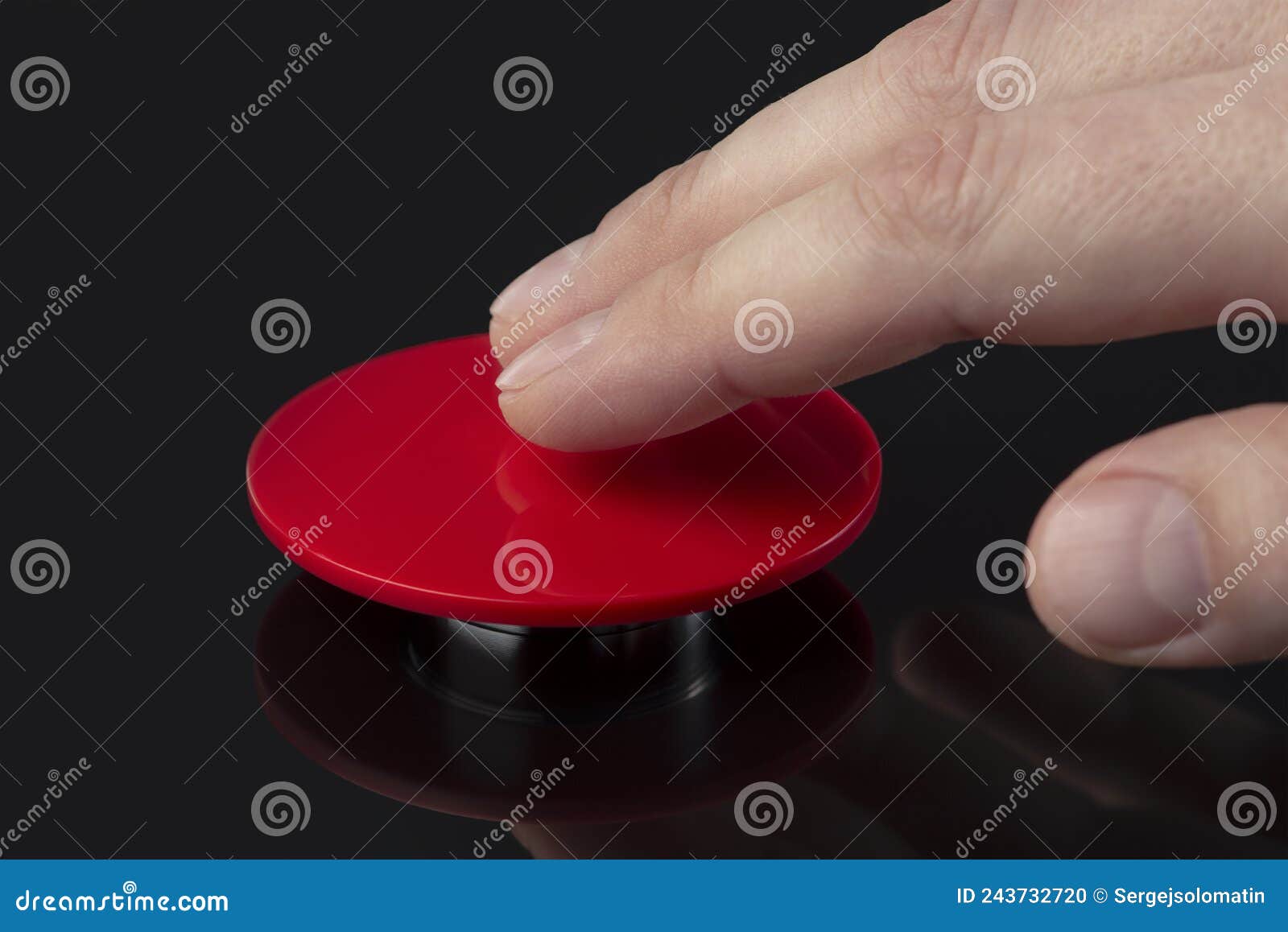 The Hand Presses the Big Red Button. the Concept of the Threat of ...