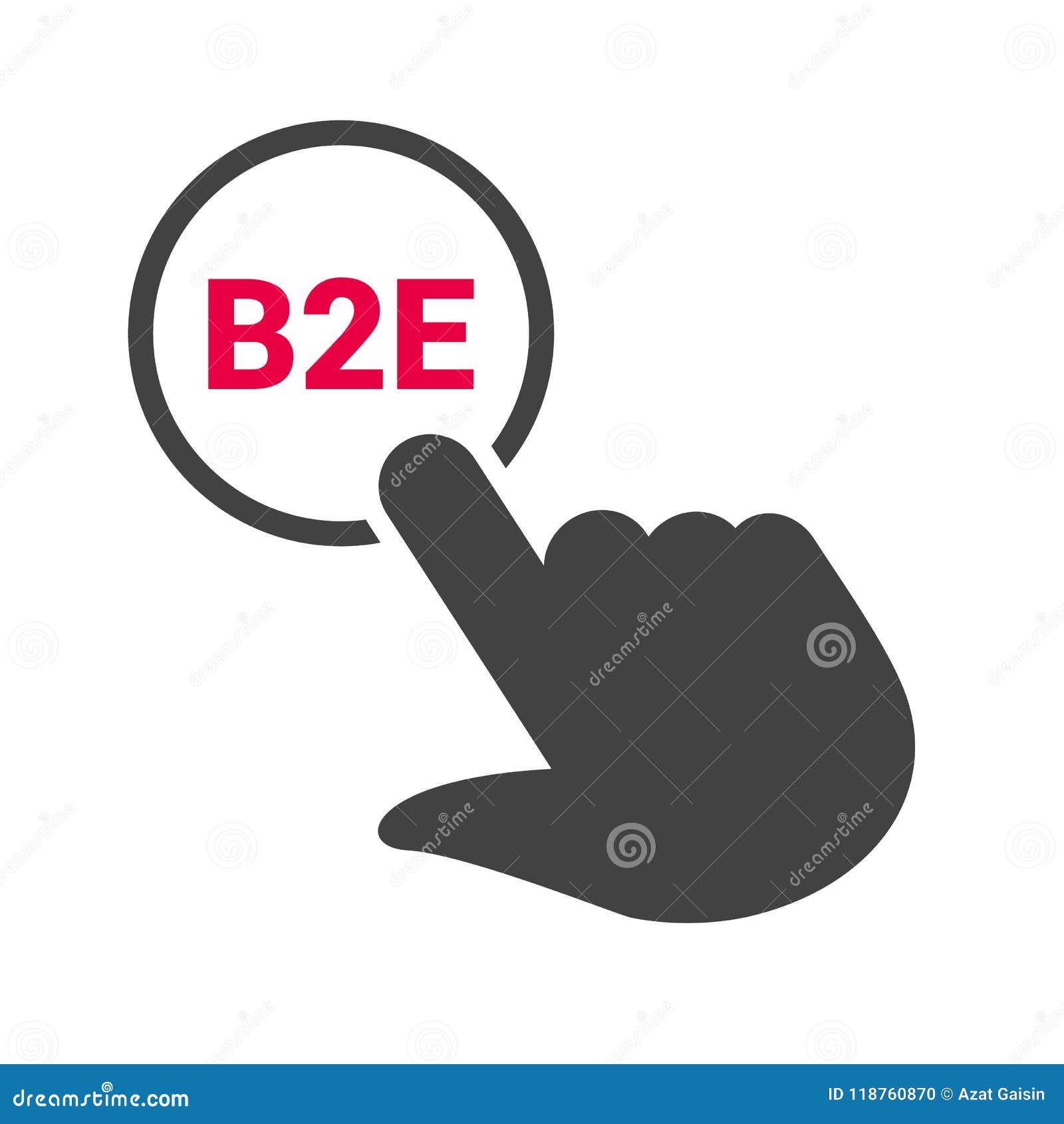 Hand Presses the Button with Text `B2E` Stock Vector - Illustration of ...