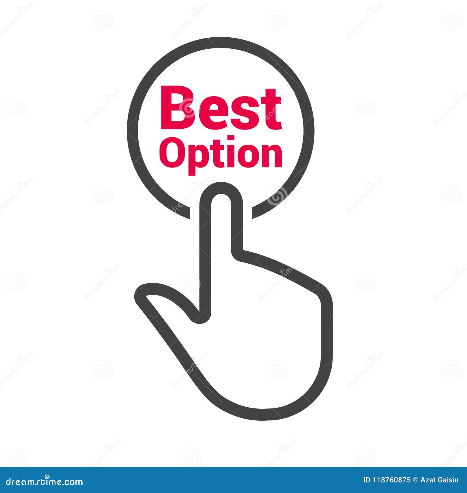 Hand Presses the Button with Text `Best Option` Stock Vector ...
