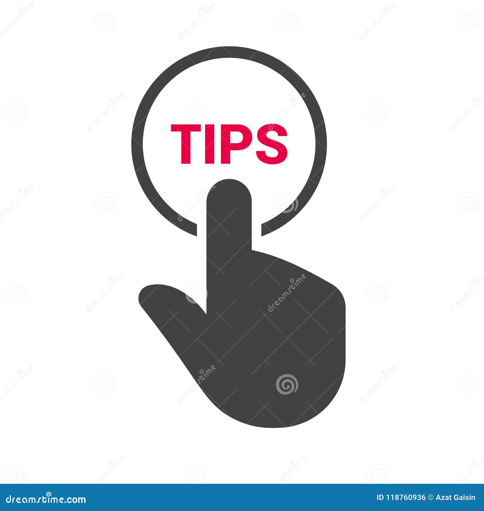 Hand Presses the Button with Text `TIPS` Stock Vector - Illustration of ...