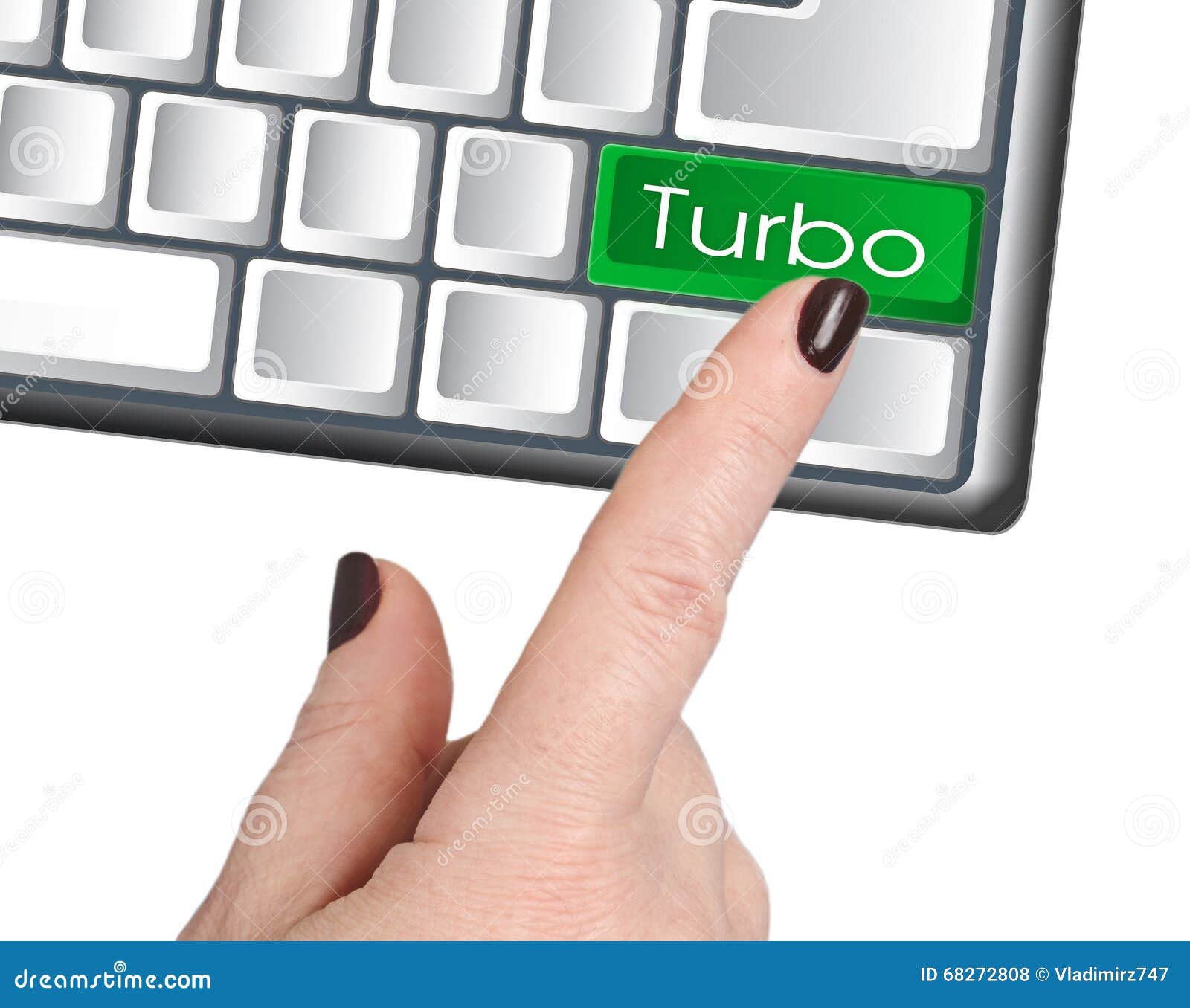 The Hand Presses the Button TURBO Stock Photo - Image of background ...