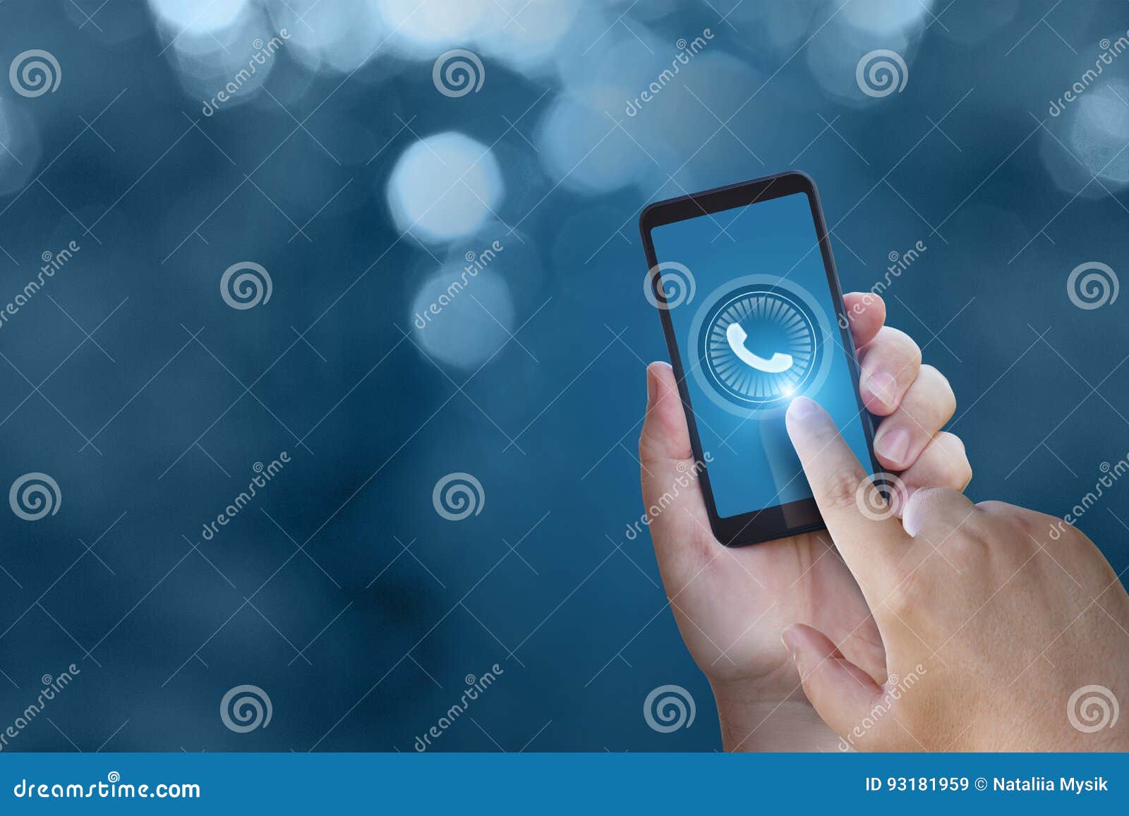 The Hand Presses the Call Button. Stock Image - Image of call ...