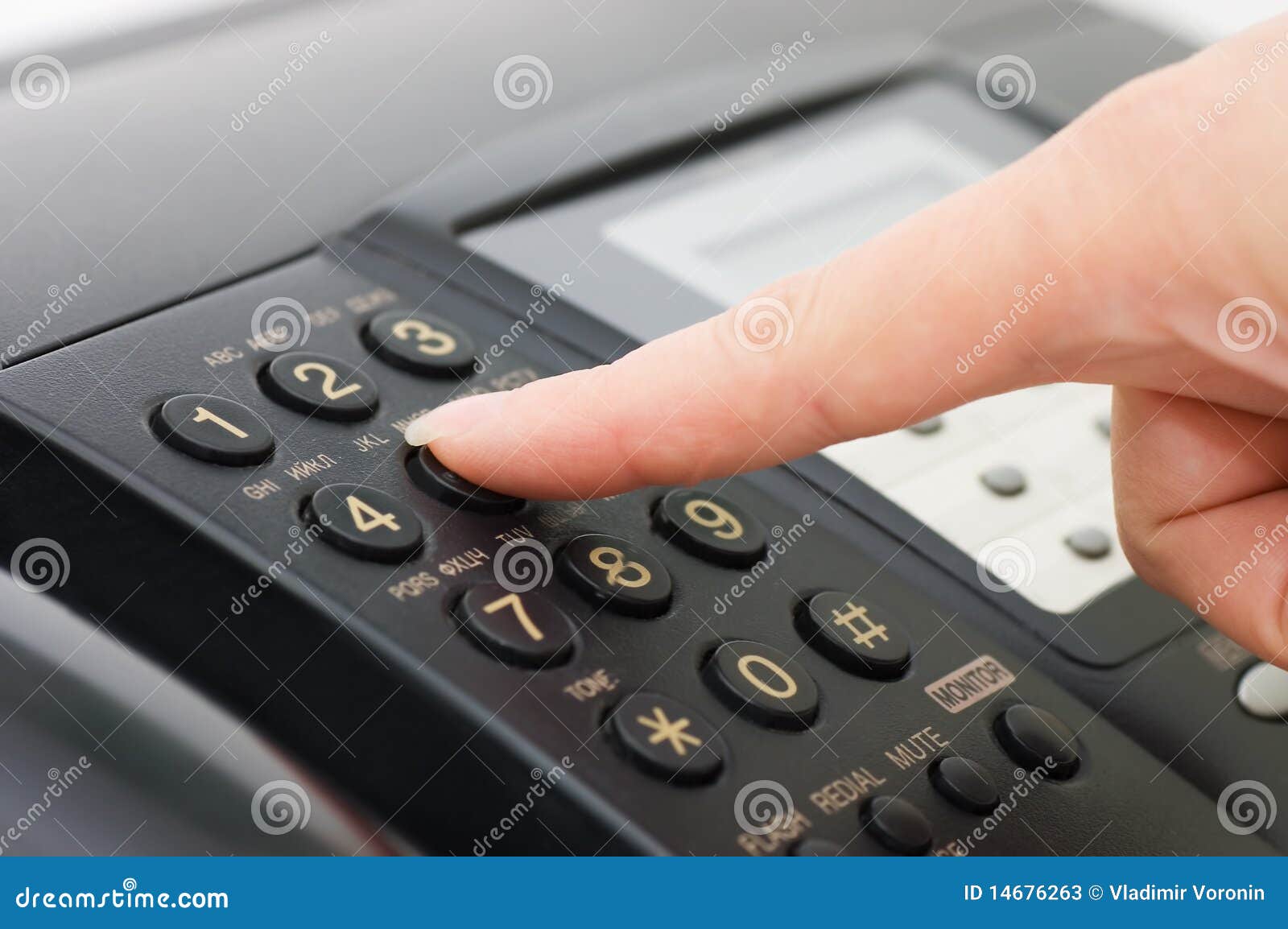 The Hand Presses the Fax Button Stock Image - Image of person, industry ...
