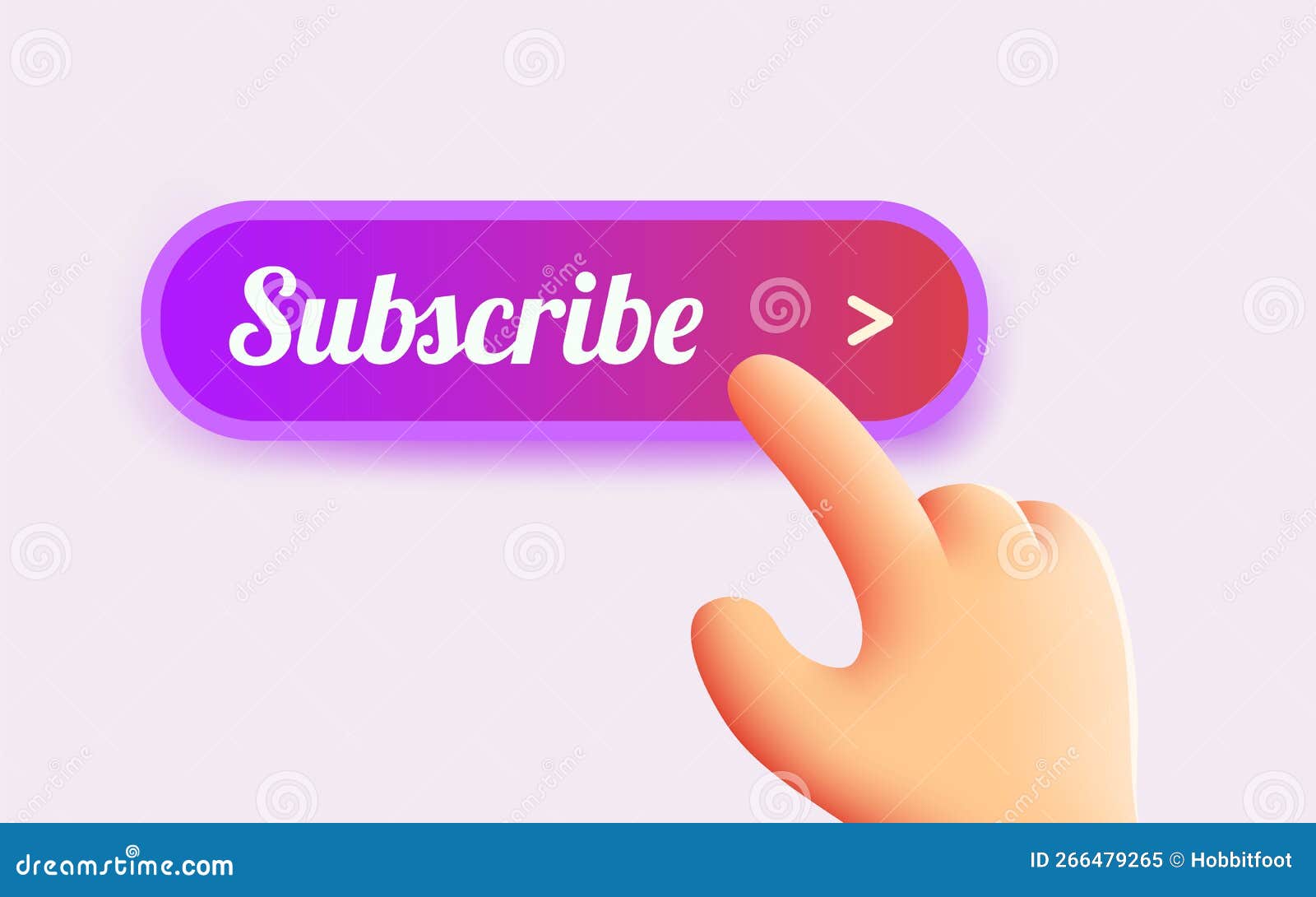 Hand Presses the Subscribe Button. Stock Vector - Illustration of ...