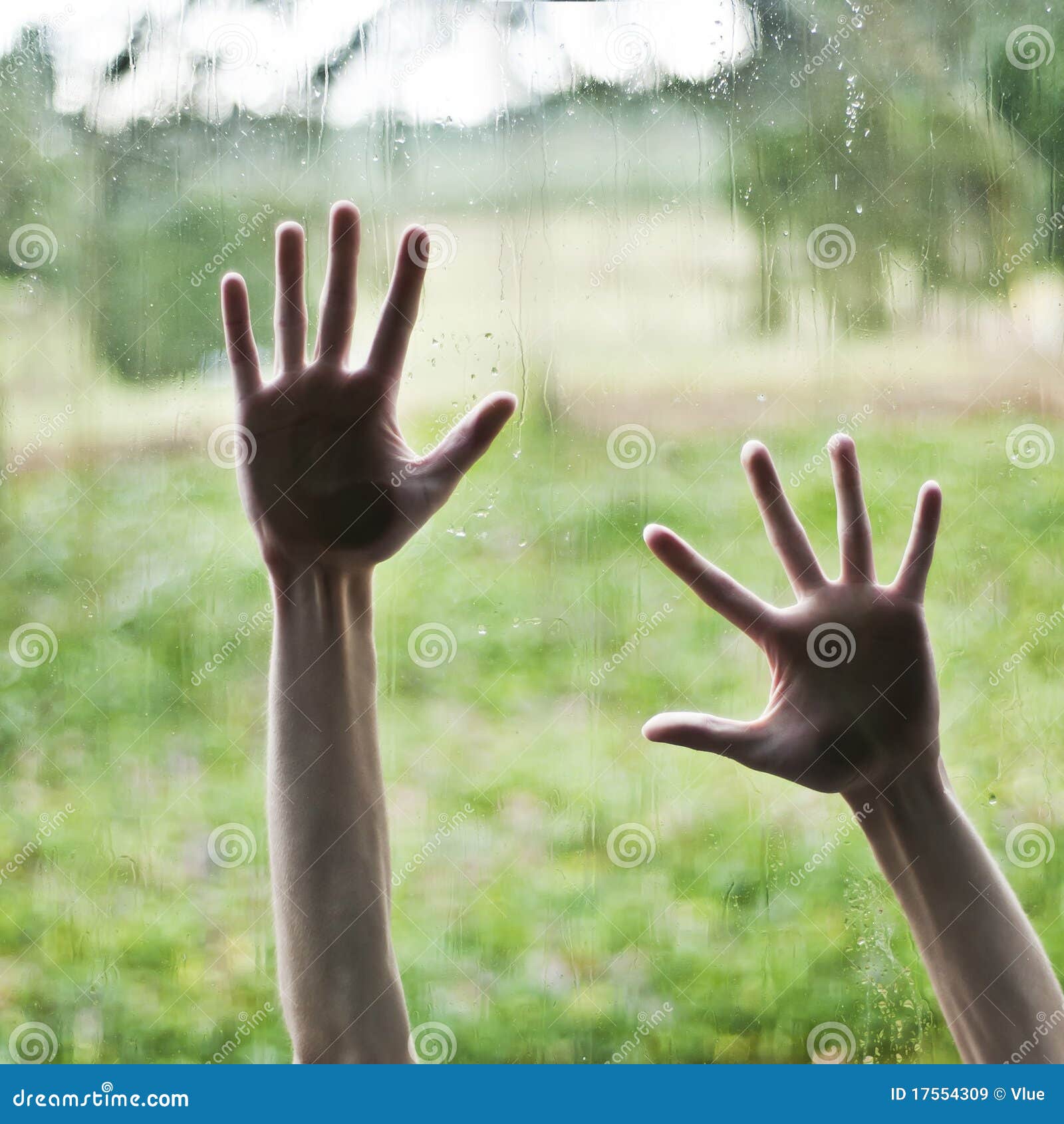 Hand Pressing Against Window Royalty Free Stock Images - Image: 17554309