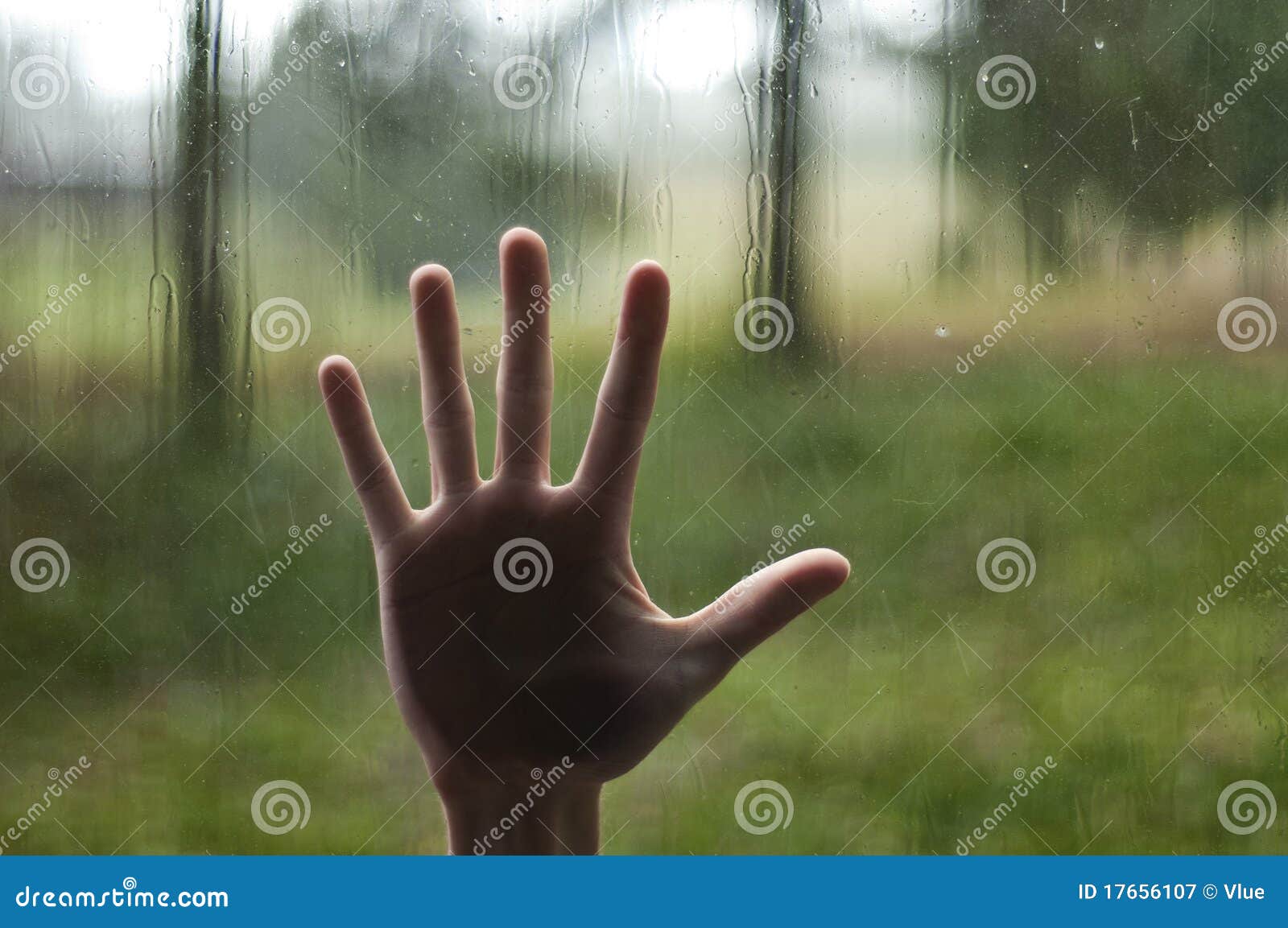 Hand Pressing Against Window Stock Image - Image of defocused, inside ...
