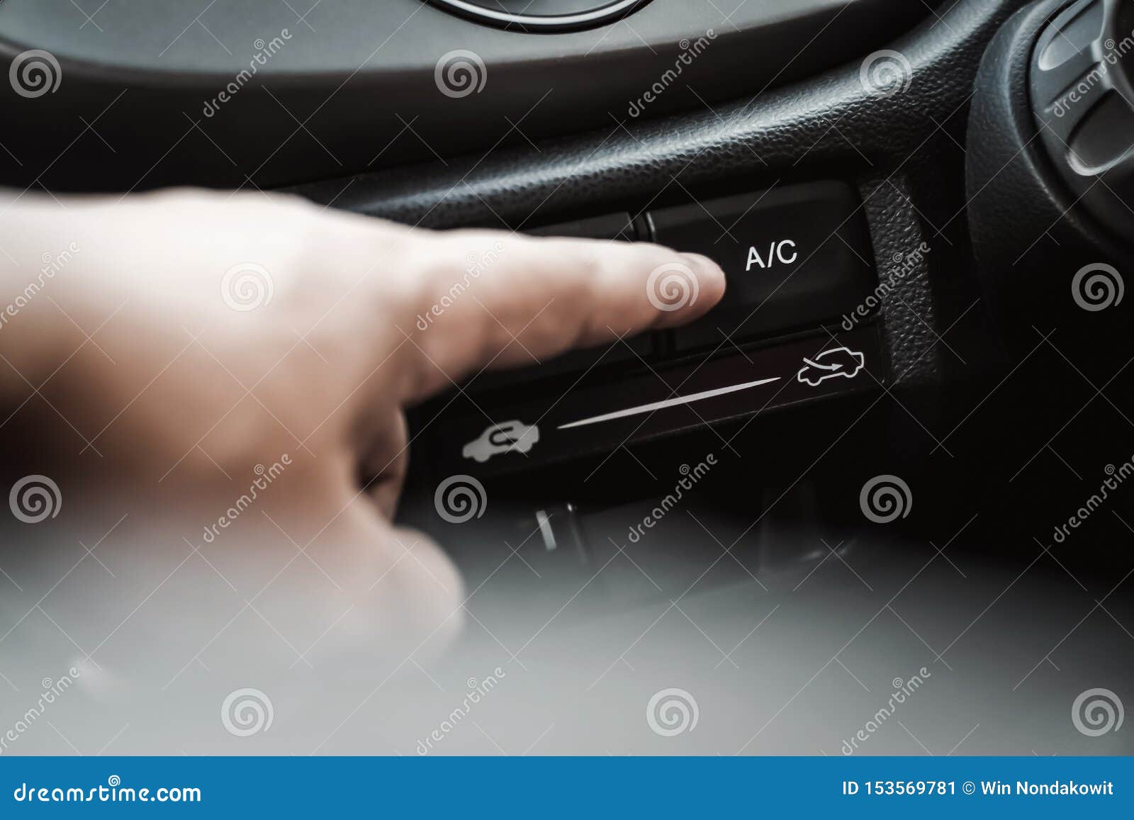 Air Conditioning Button Inside A Car. Climate Control AC Unit In The ...