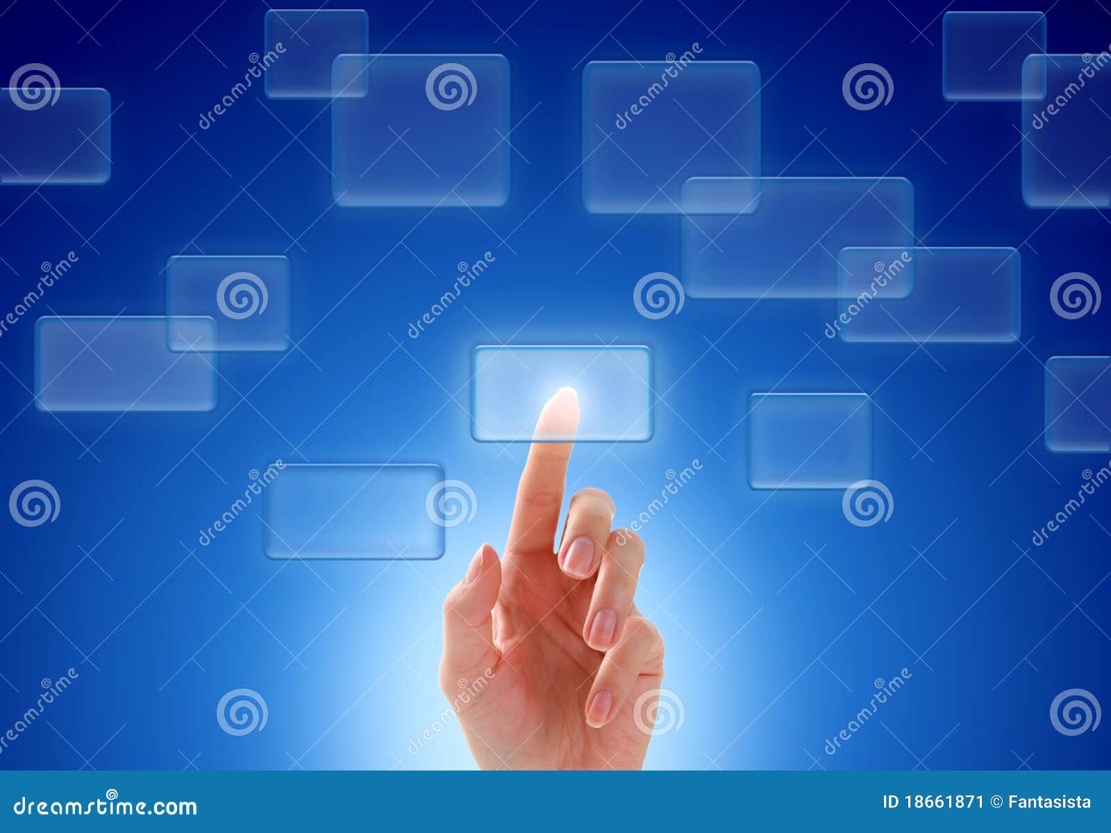 Hand pressing a button. stock image. Image of white, high - 18661871