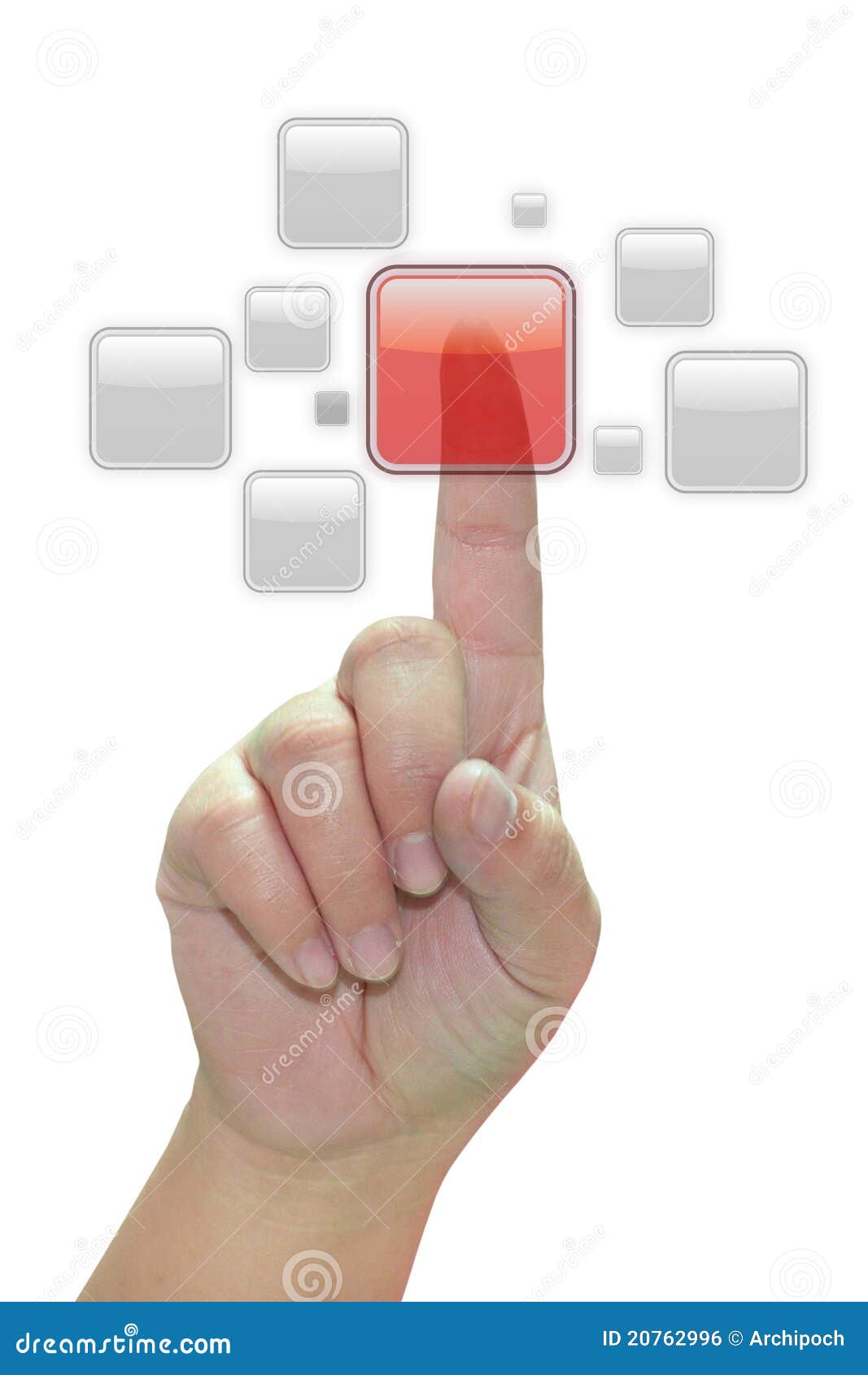 Hand pressing button stock photo. Image of nail, business - 20762996