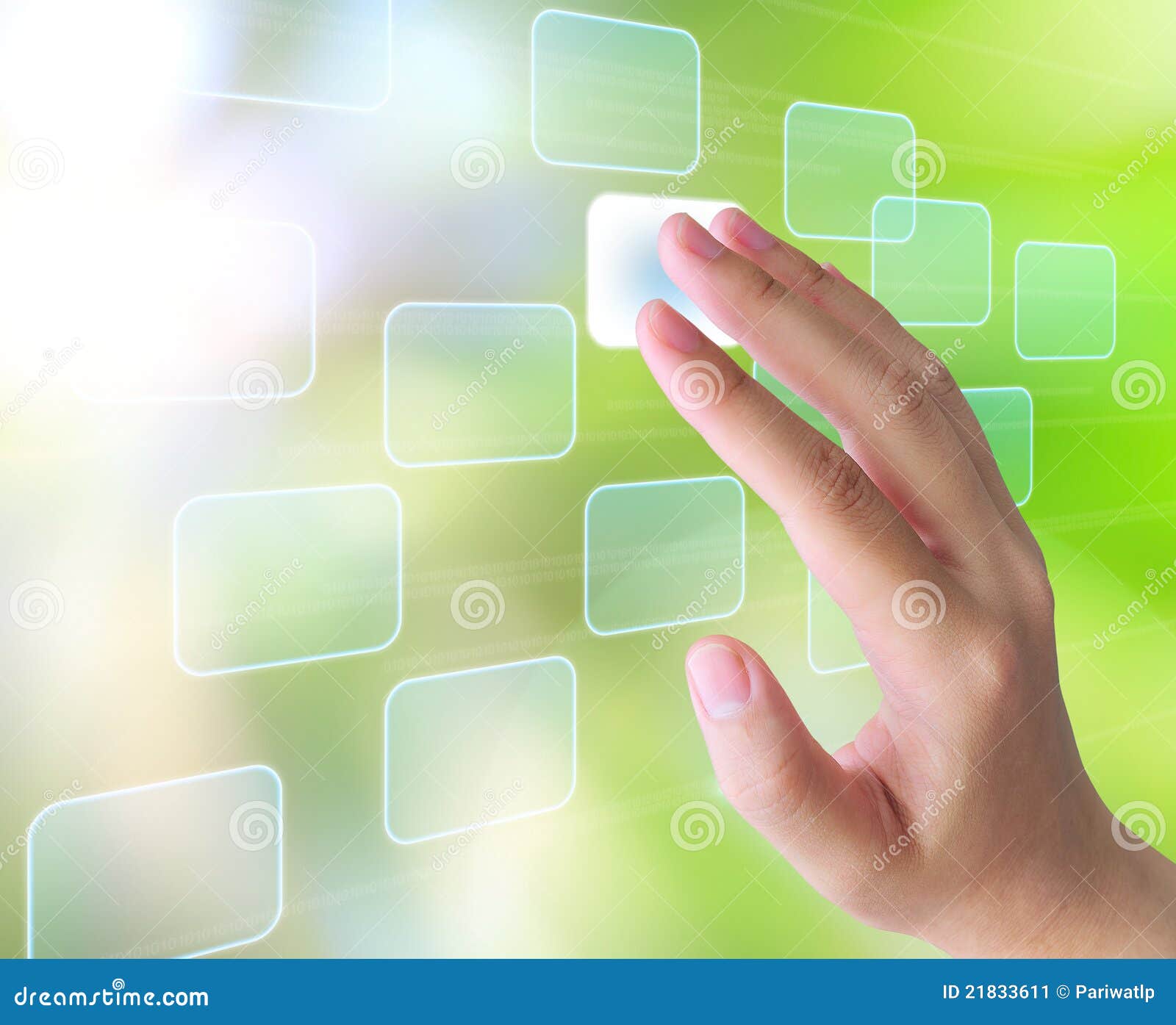 Hand pressing button stock image. Image of business, multimedia - 21833611