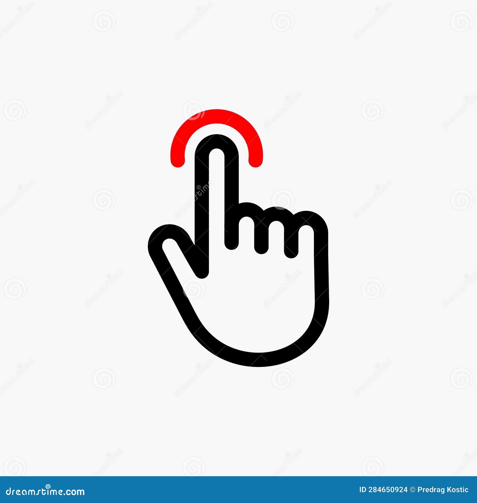 Hand Pressing a Button Icon Stock Illustration - Illustration of number ...