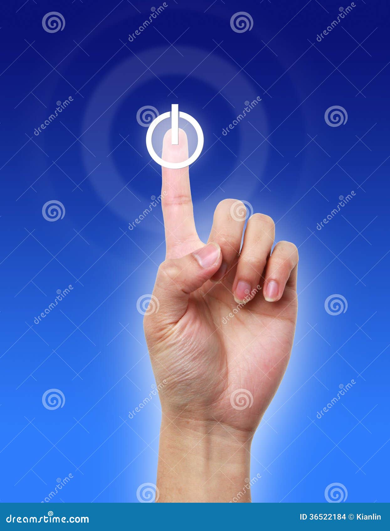 Hand pressing a button stock photo. Image of high, power - 36522184