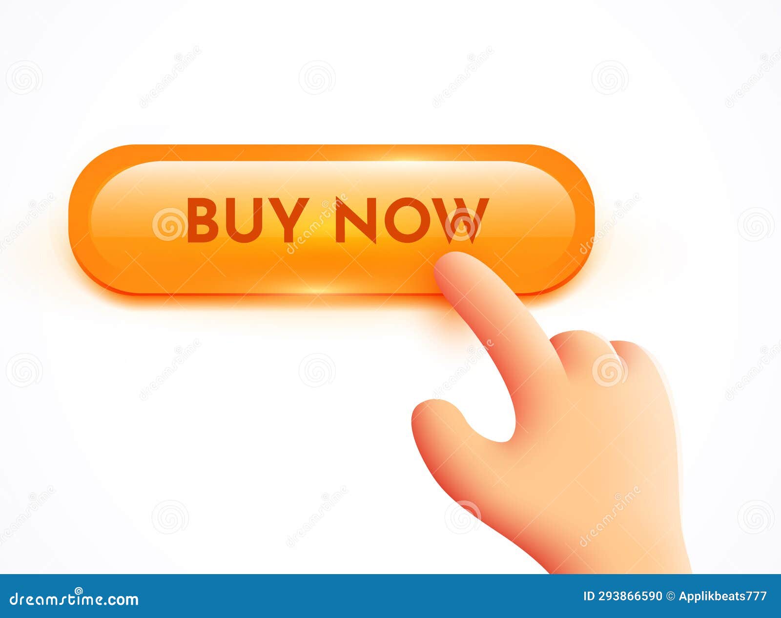 Hand Pressing the Buy Now Button Stock Vector - Illustration of press ...