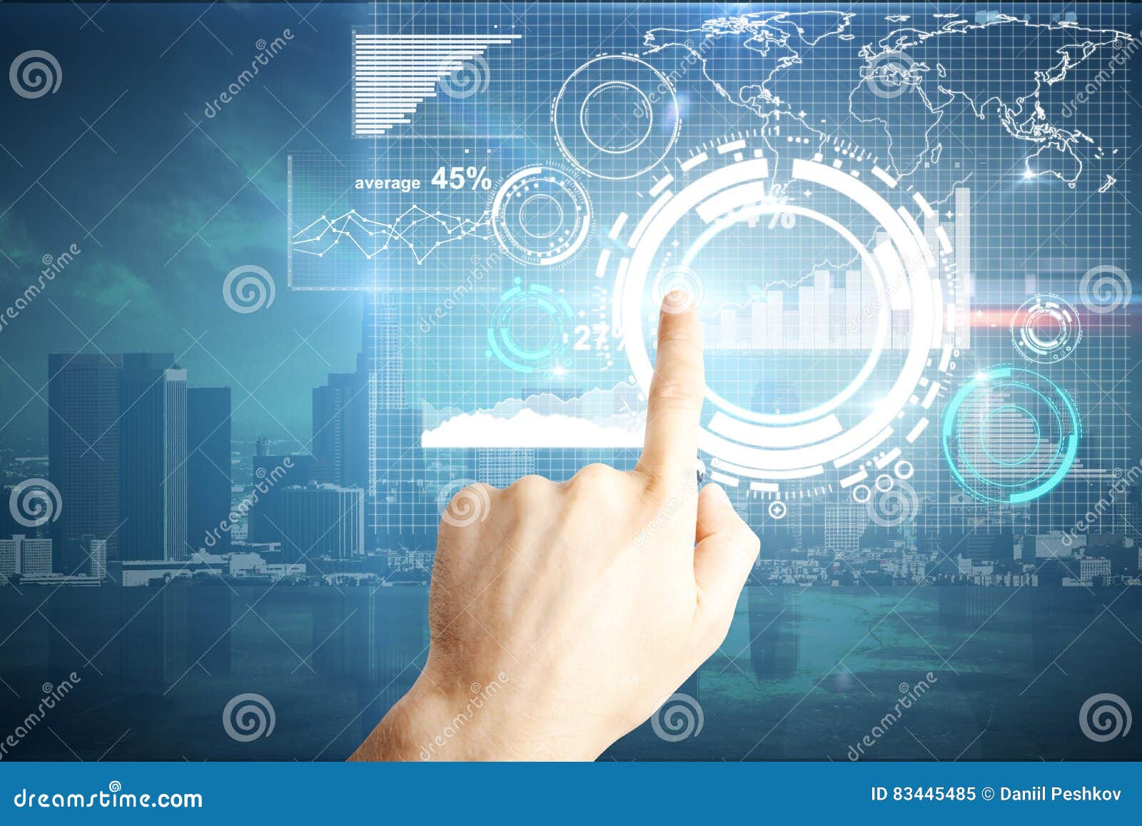 Hand Pressing Digital Button Stock Image - Image of digital, concept ...