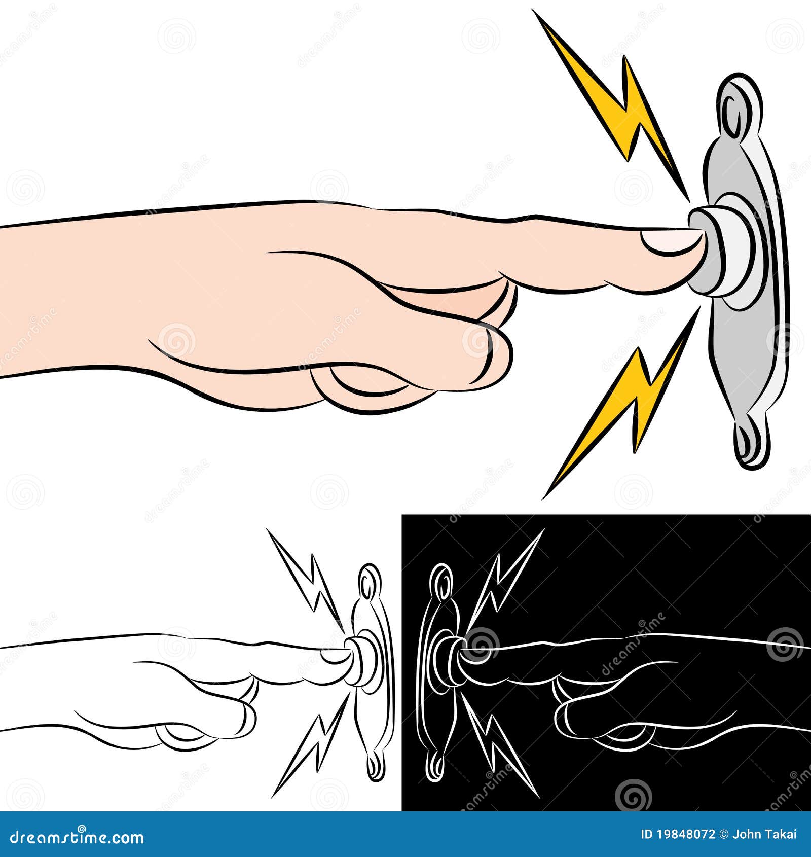 Hand Pressing The Bell Vector Illustration | CartoonDealer.com #58519412