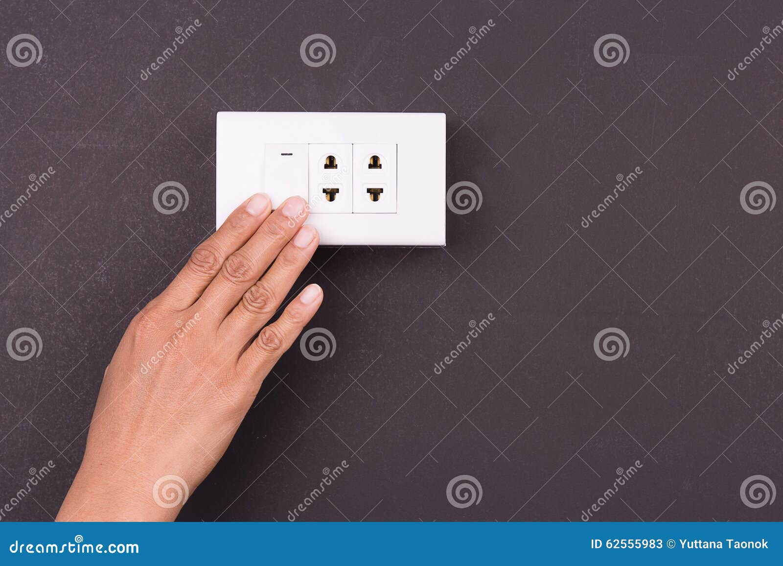 Hand Pressing Electric Light Switch Stock Image - Image of control ...