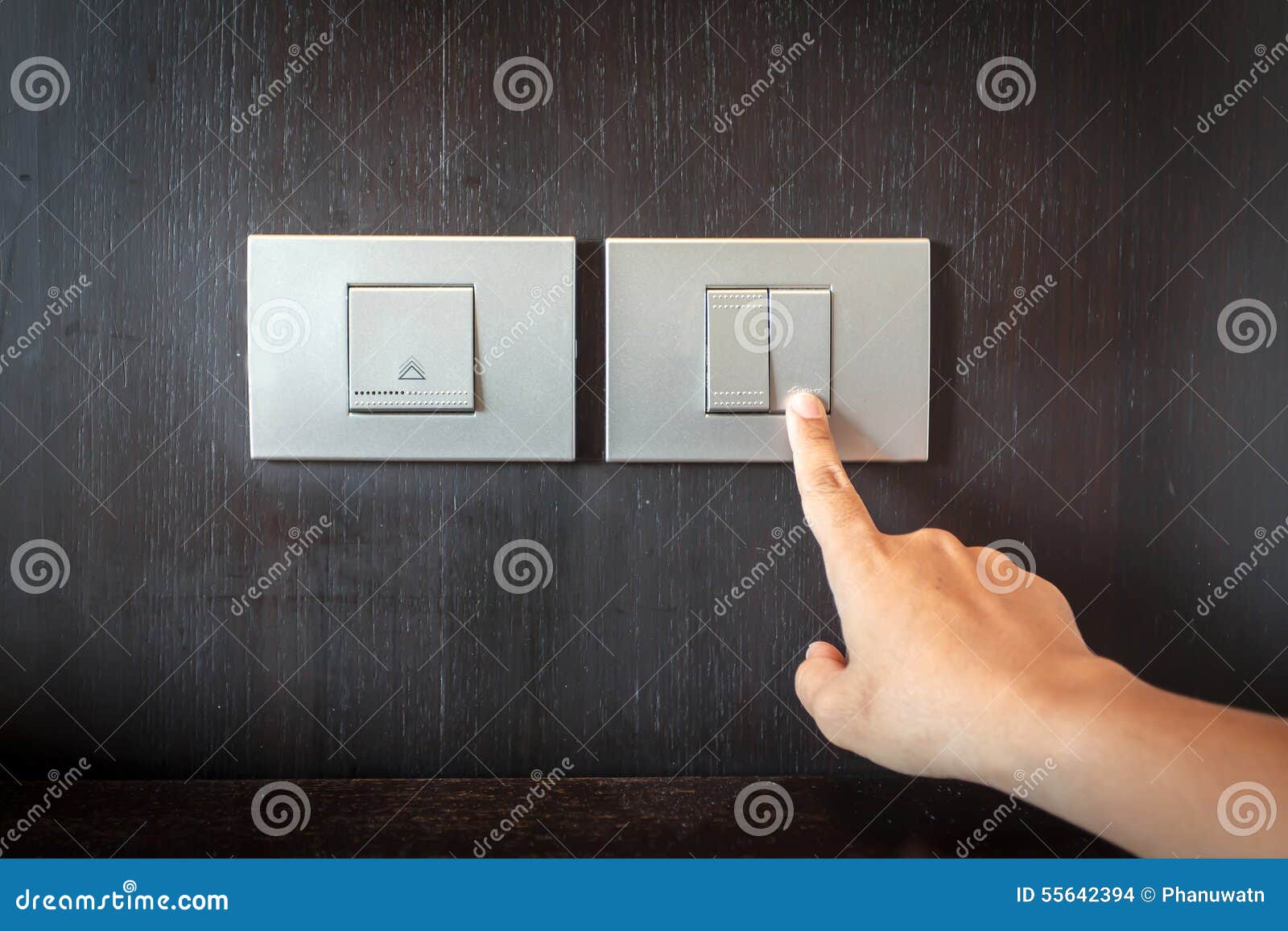 Hand Pressing Electronic-light Switch Stock Photo - Image of power ...