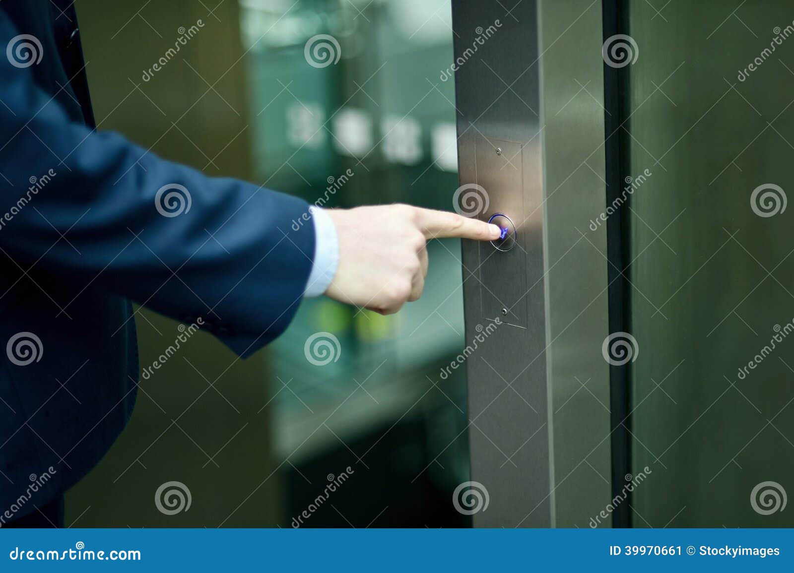 Elevator Button Down Floor G On Brick Texture Background. Stock ...