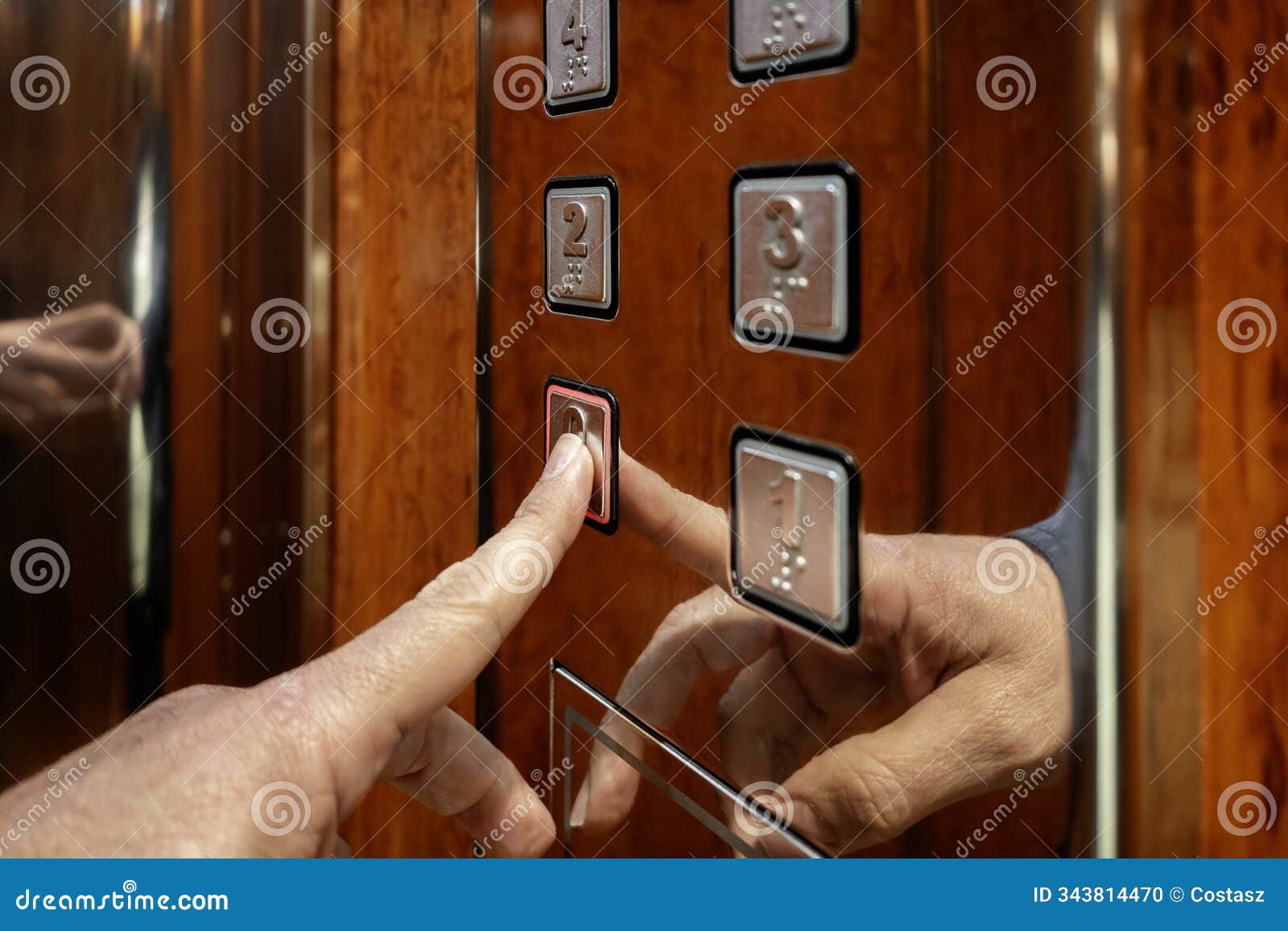 Hand Pressing Elevator Button Stock Photo - Image of hotel, number ...