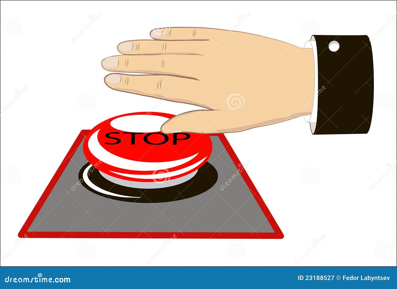 A Hand Pressing the Emergency Button Stock Vector - Illustration of ...