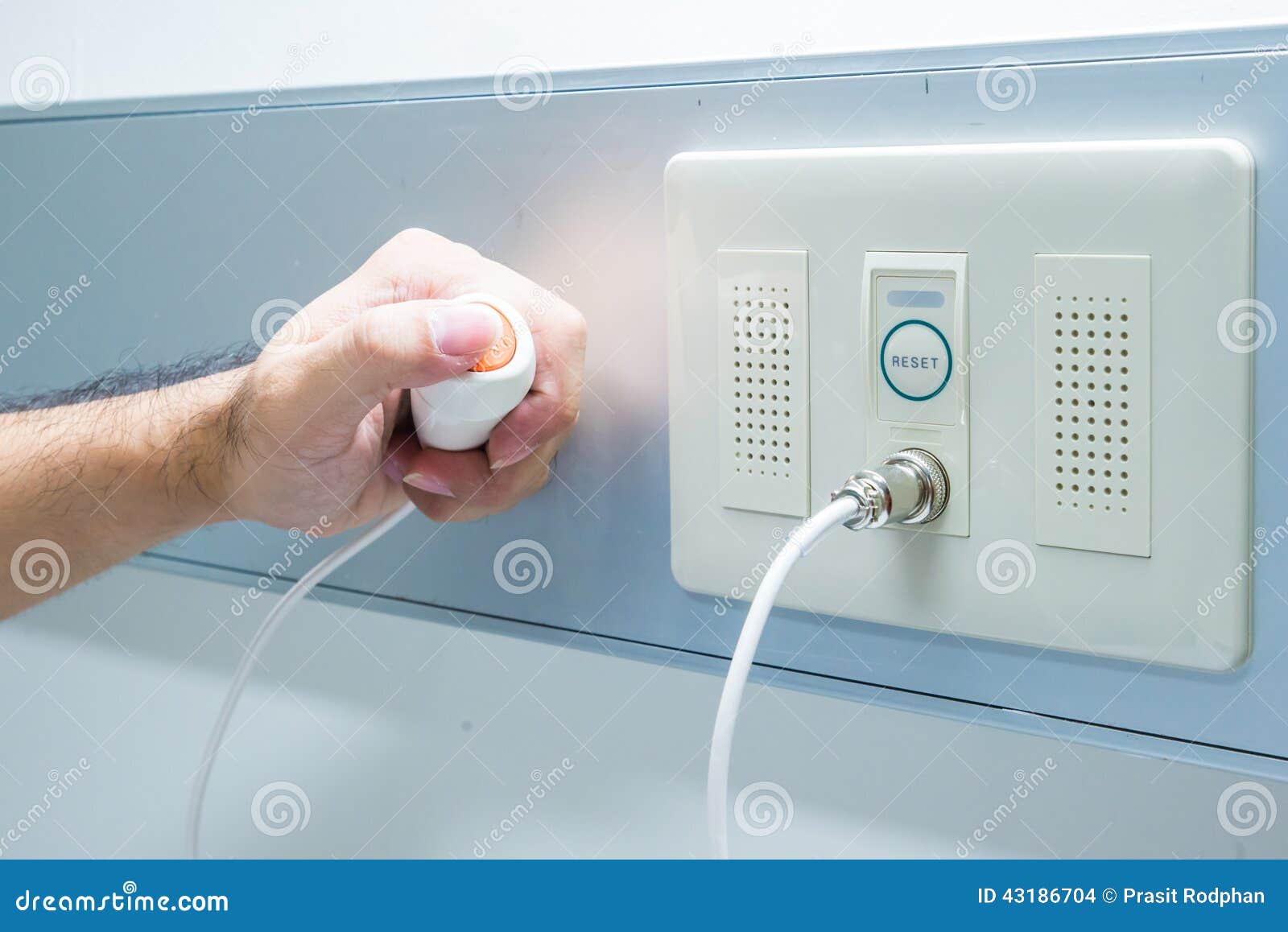 Hand Pressing Emergency Nurse Call Button Stock Photo - Image of ...