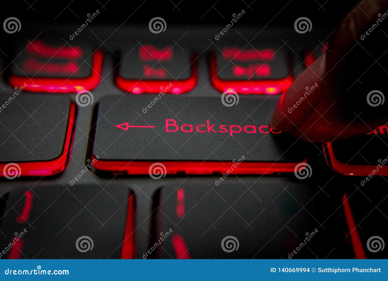 Pressing `backspace` Button On Black Keyboard With Pencil Stock ... Pressing `backspace` Button On Black Keyboard With Pencil Stock ...