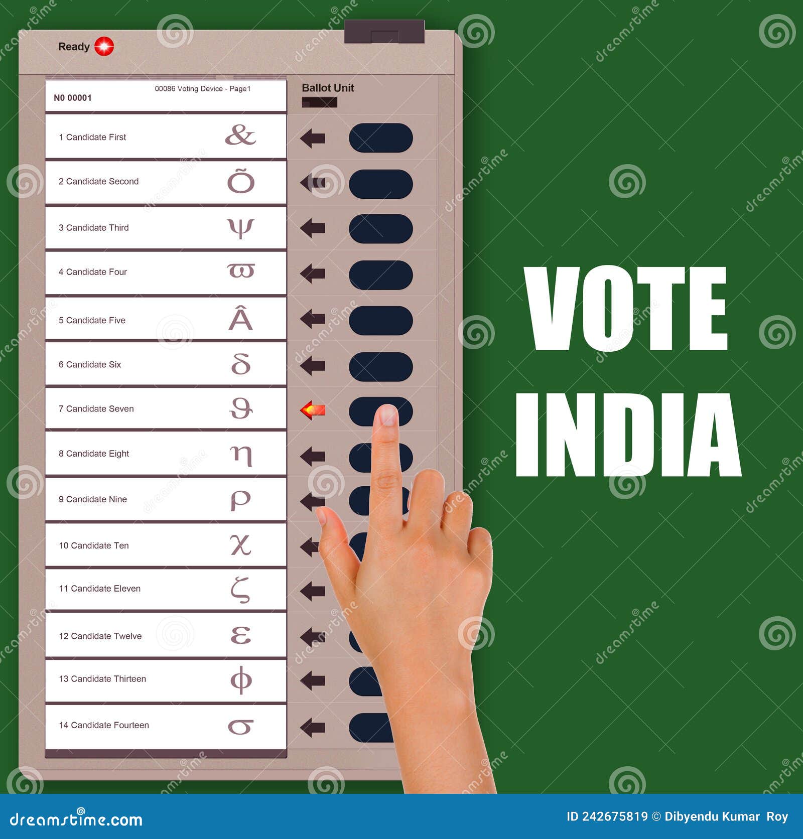 Hand Pressing an EVM Machine Stock Image - Image of election, pressing ...