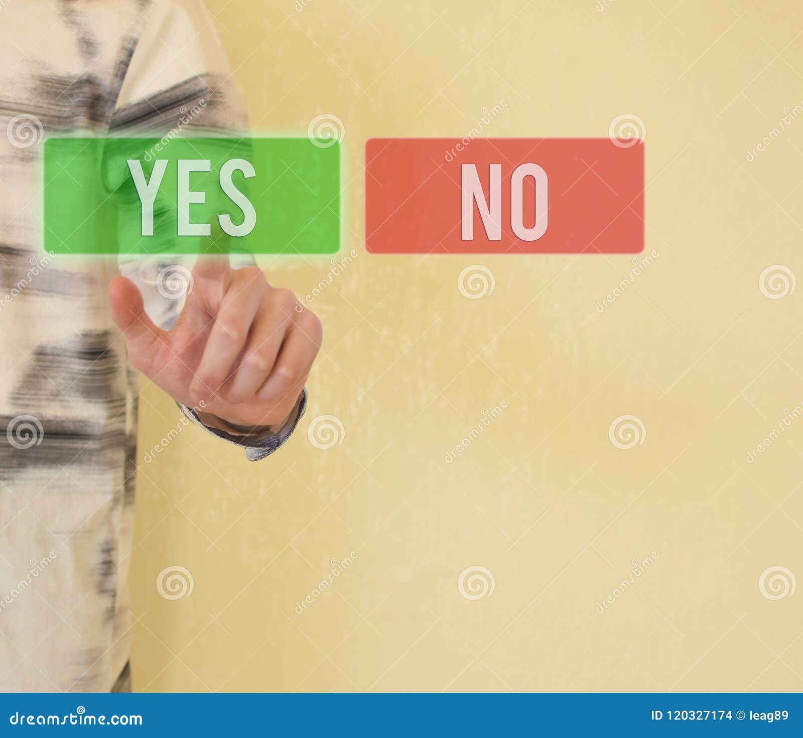 Hand Pressing Green Yes Button Stock Photo - Image of mark, check ...