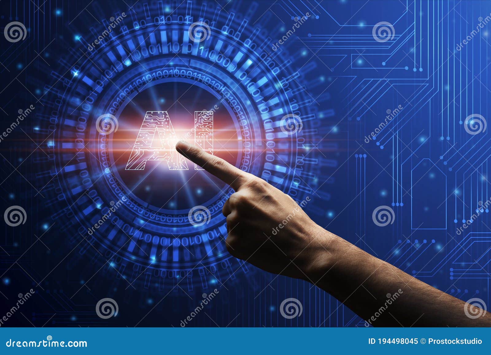 Techno Illustration of Artificial Intelligence in daily Life Stock ...