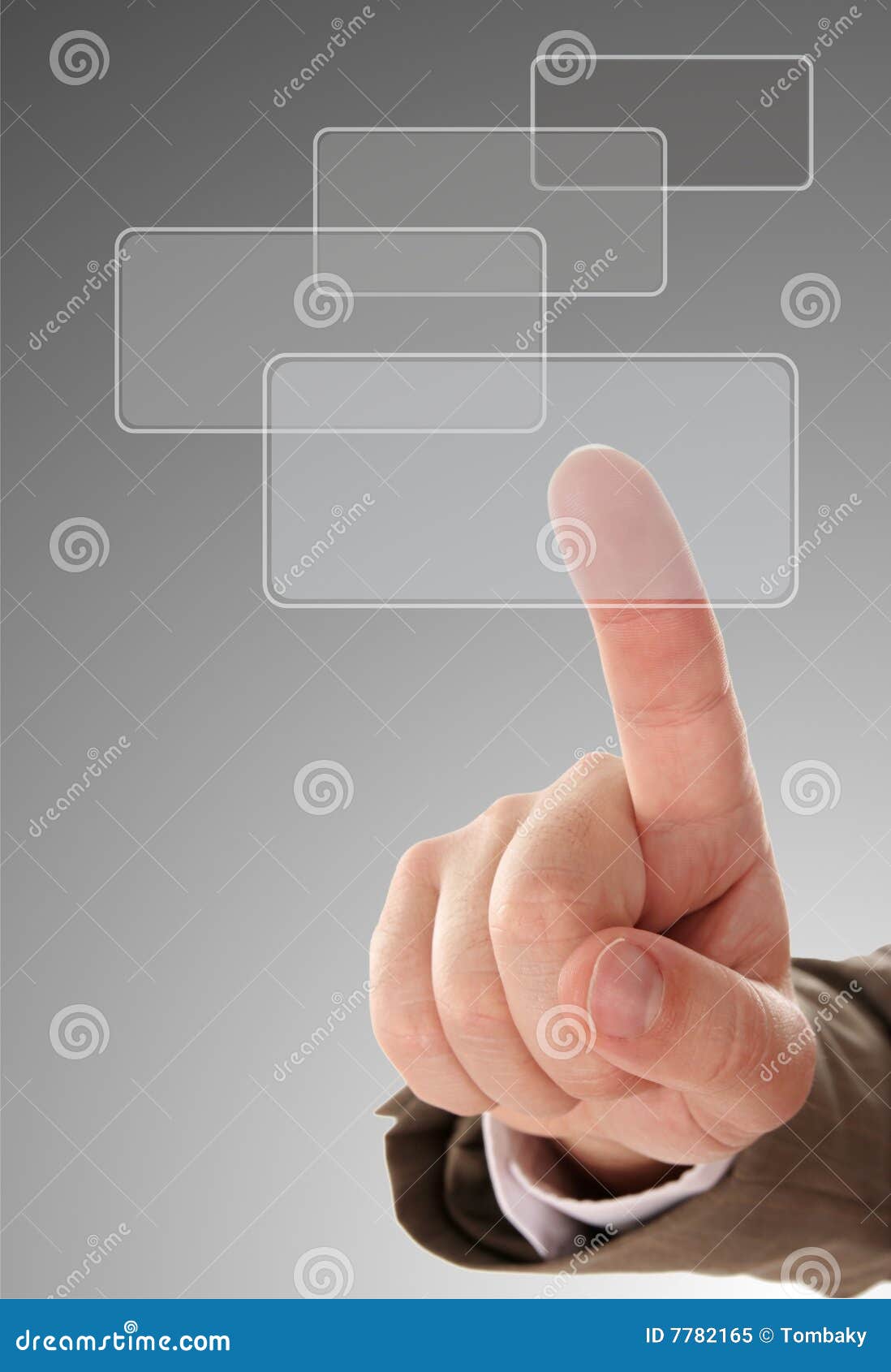Hand Pressing One of the Buttons Stock Image - Image of marketing ...