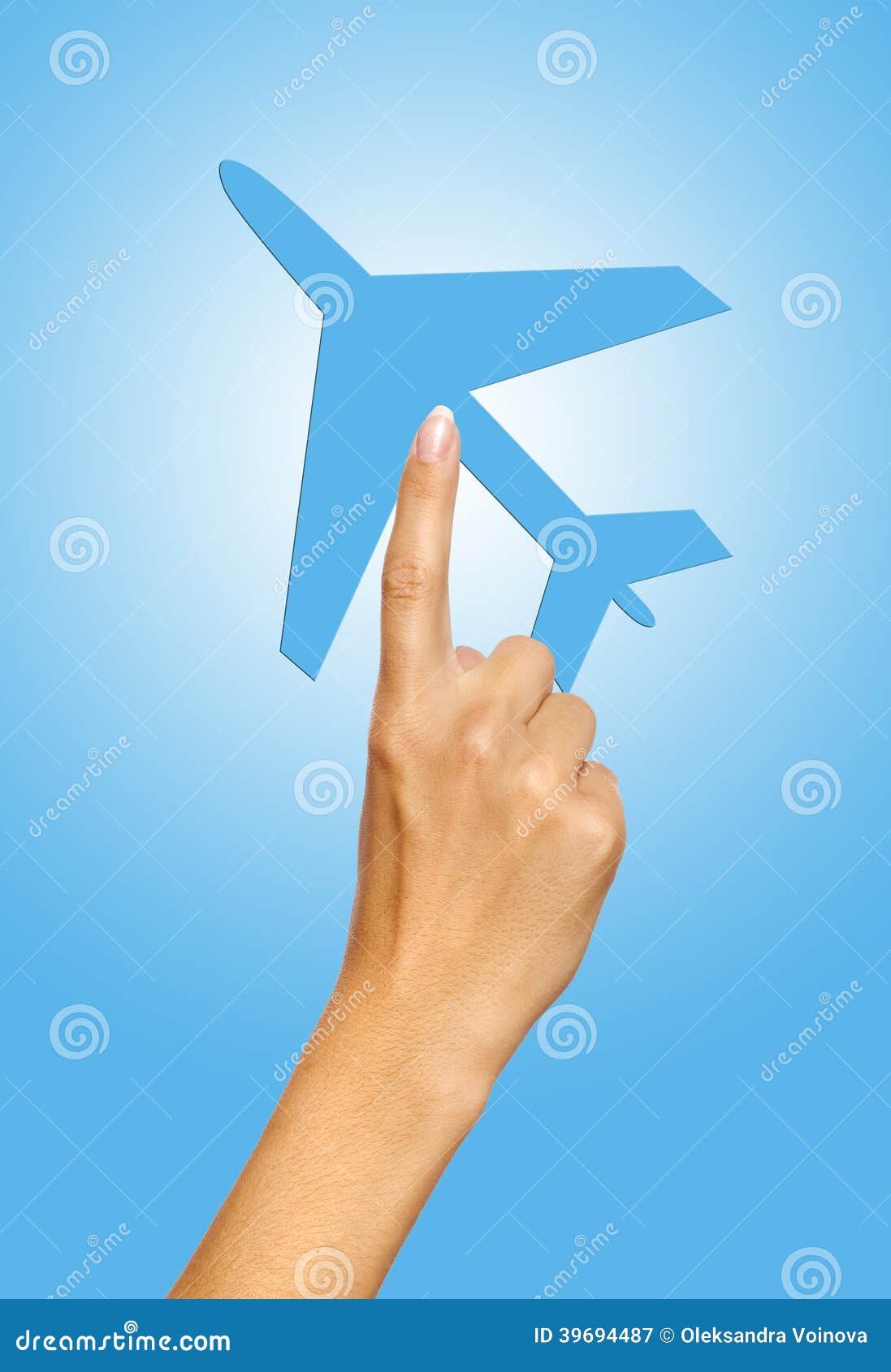Hand pressing plane icon stock image. Image of sign, symbol - 39694487