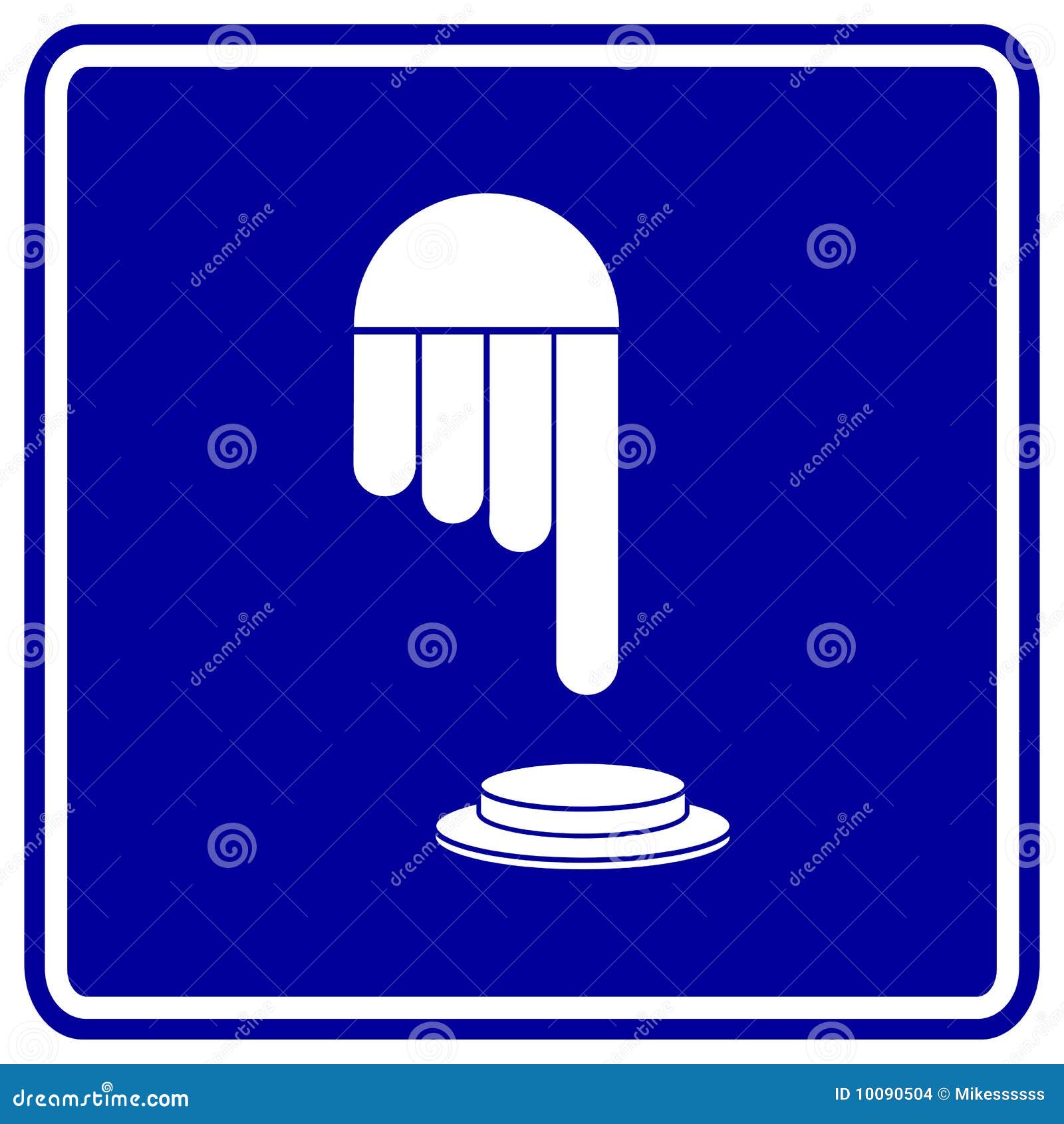 Hand Pressing Push Button Vector Blue Sign Stock Vector - Illustration ...