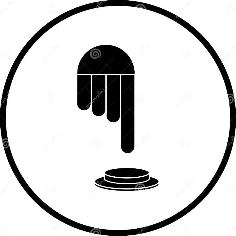 Hand Pressing Push Button Vector Symbol Stock Vector - Illustration of ...
